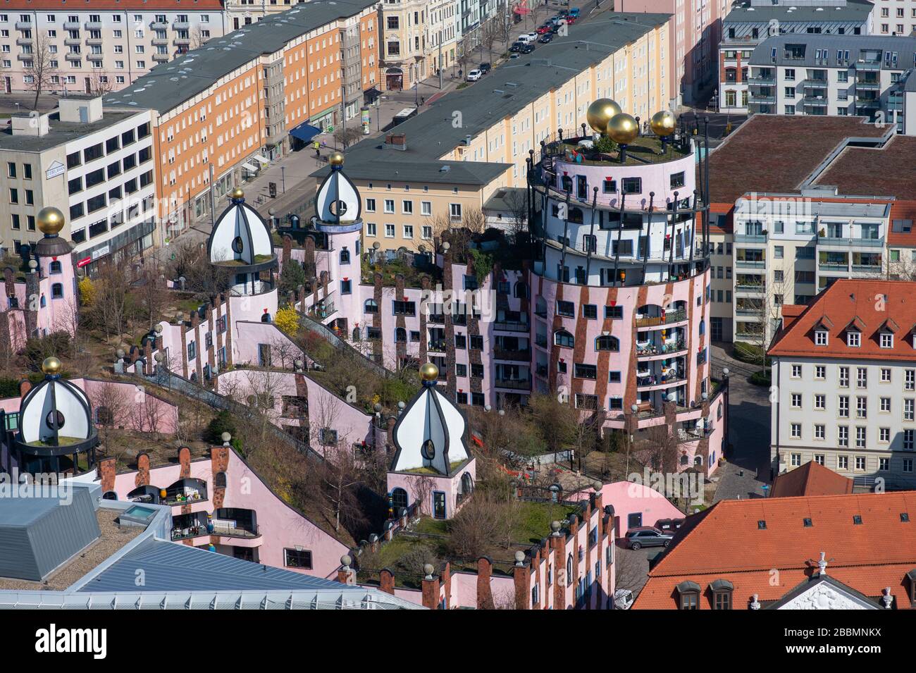 Magdeburg, Germany. 26th Mar, 2020. The Green Citadel, a building ...