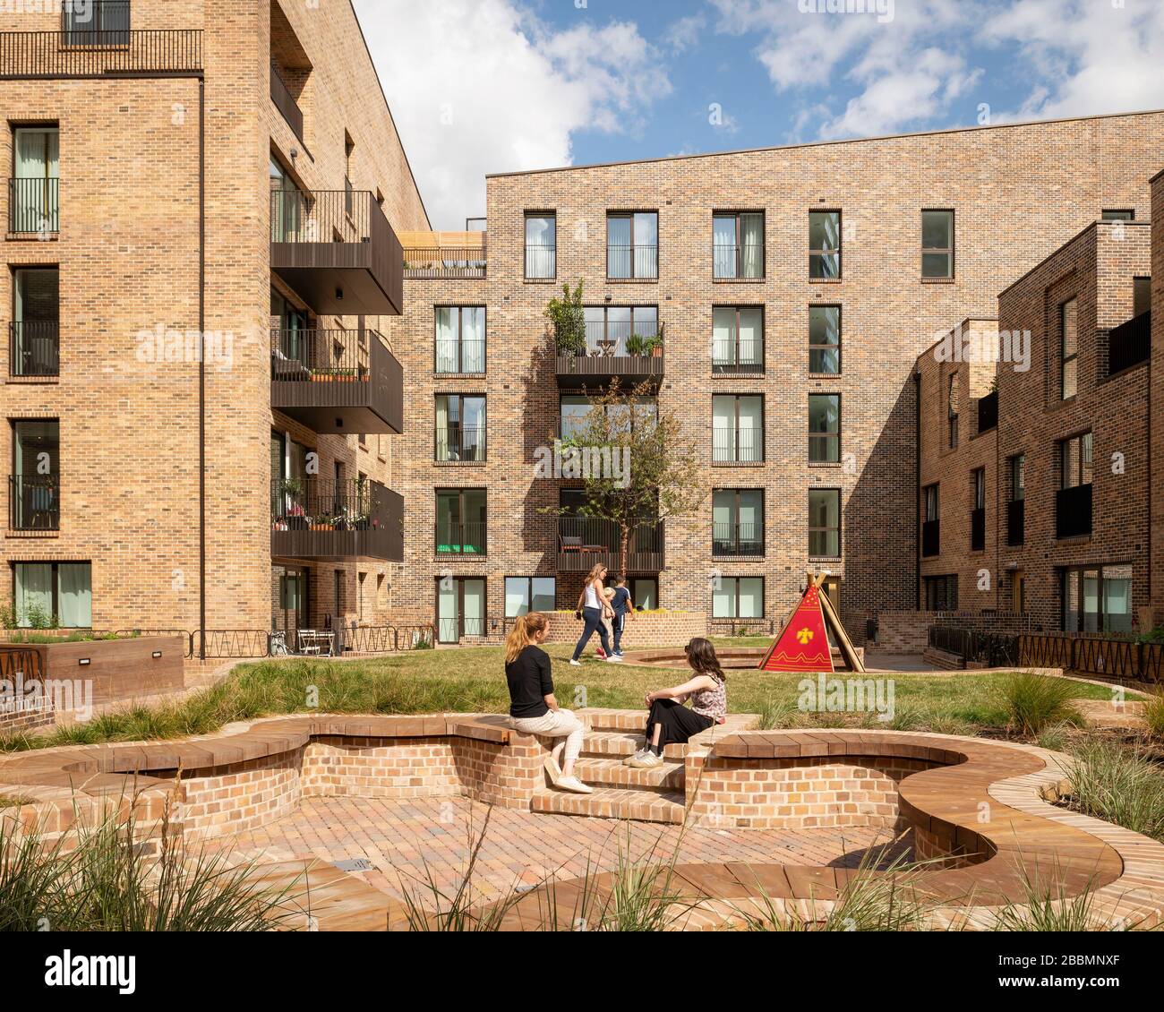 View of the communal courtyard. Branch Place, Colville Estate, London ...