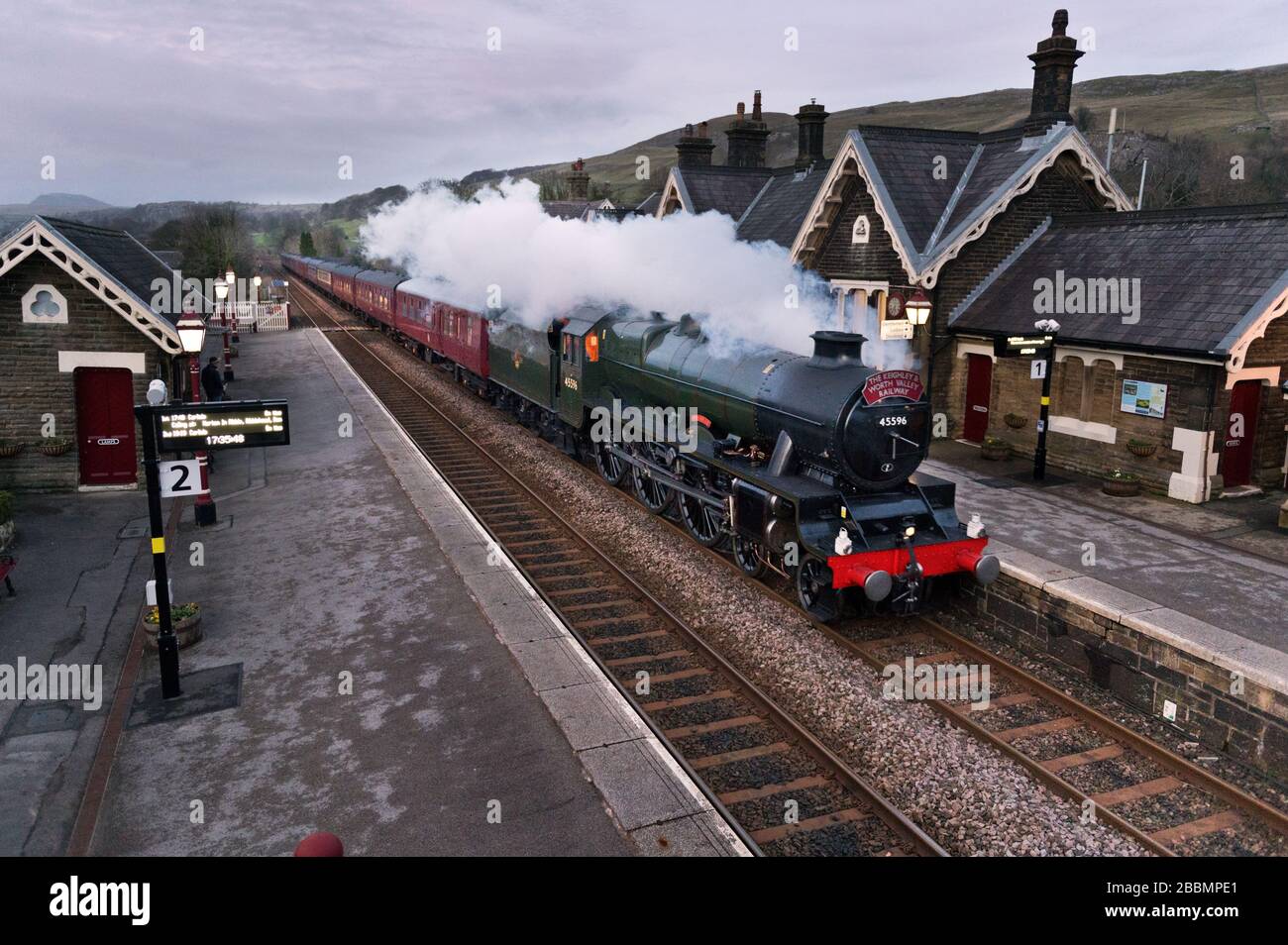 The 'Bahamas Railtour' steam special hauled by 'Bahamas' 45596 seen here in early evening light ...