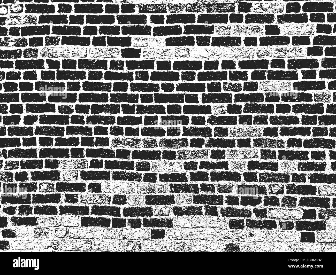 Distress old brick wall texture. Black and white grunge background ...