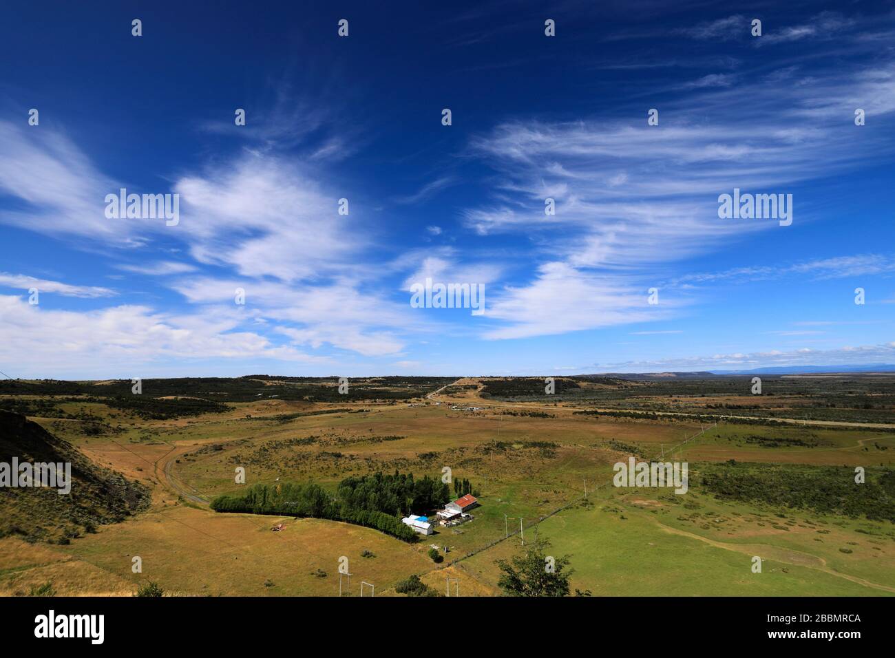 View of the Patagonian Steppe from Mirador Cerro Dorotea, Puerto ...
