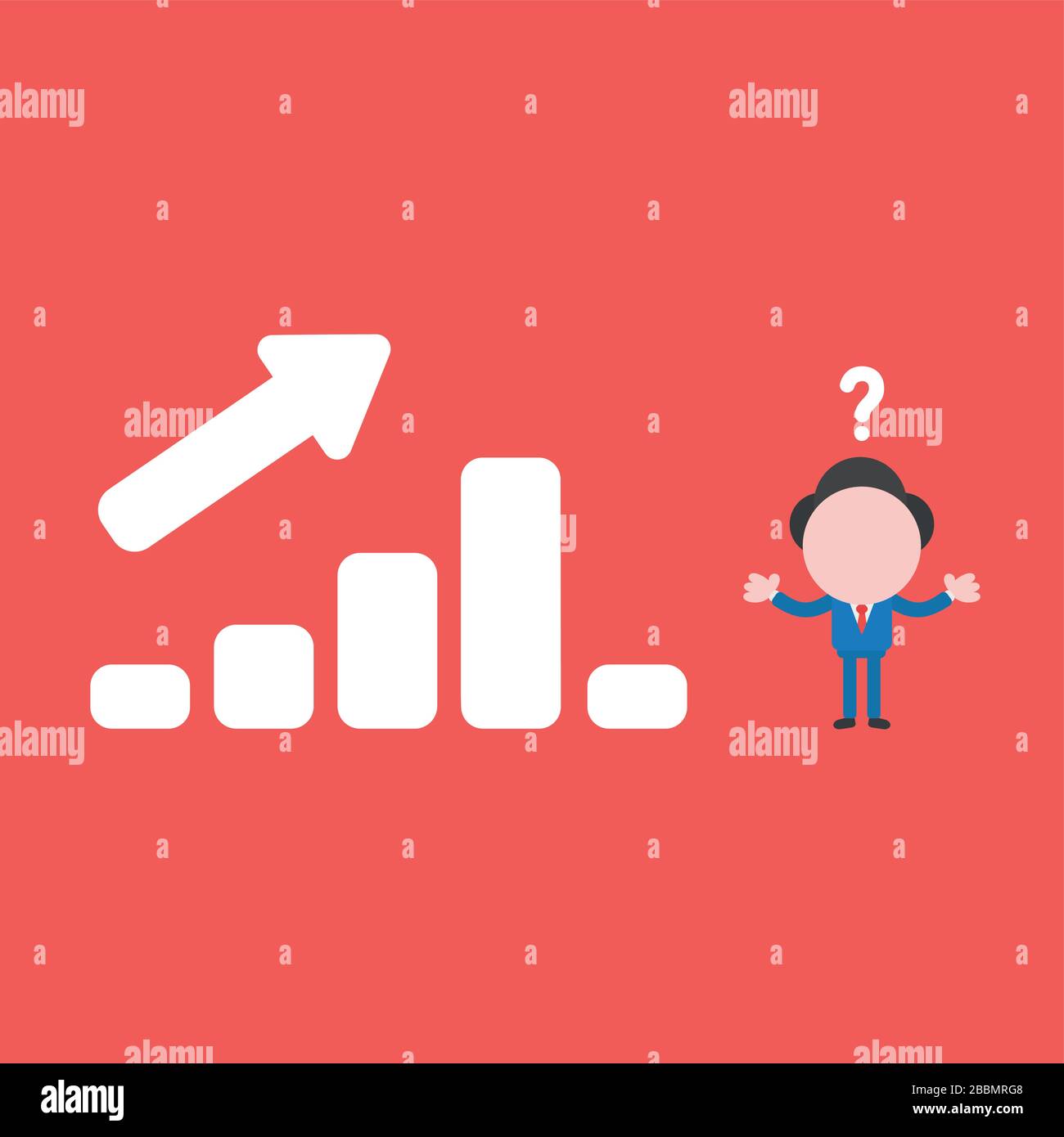 Vector illustration concept of confused businessman character with ...