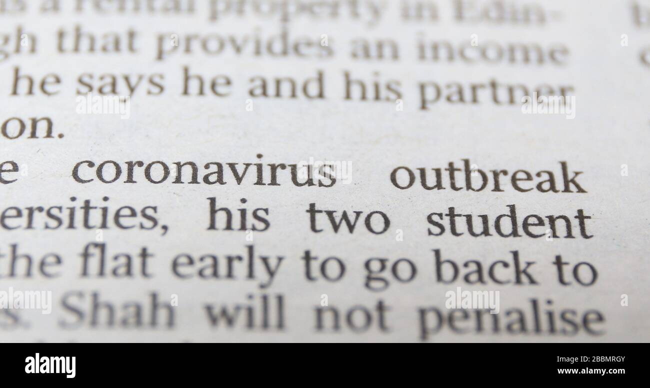 London, UK. 1st April, 2020 Coronavirus Outbreak Crisis key words in ...