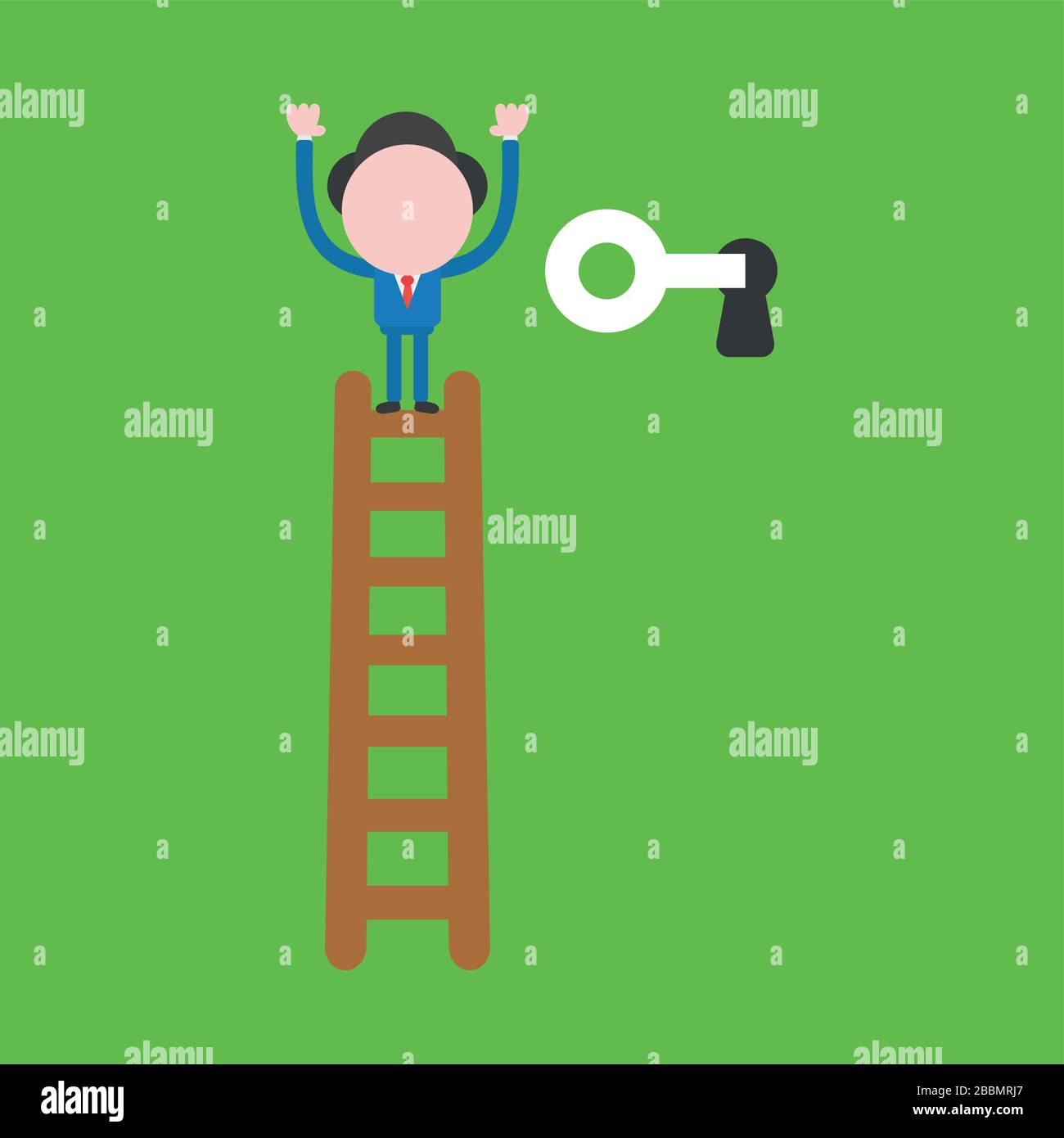 Vector illustration concept of businessman character climb to top of ...