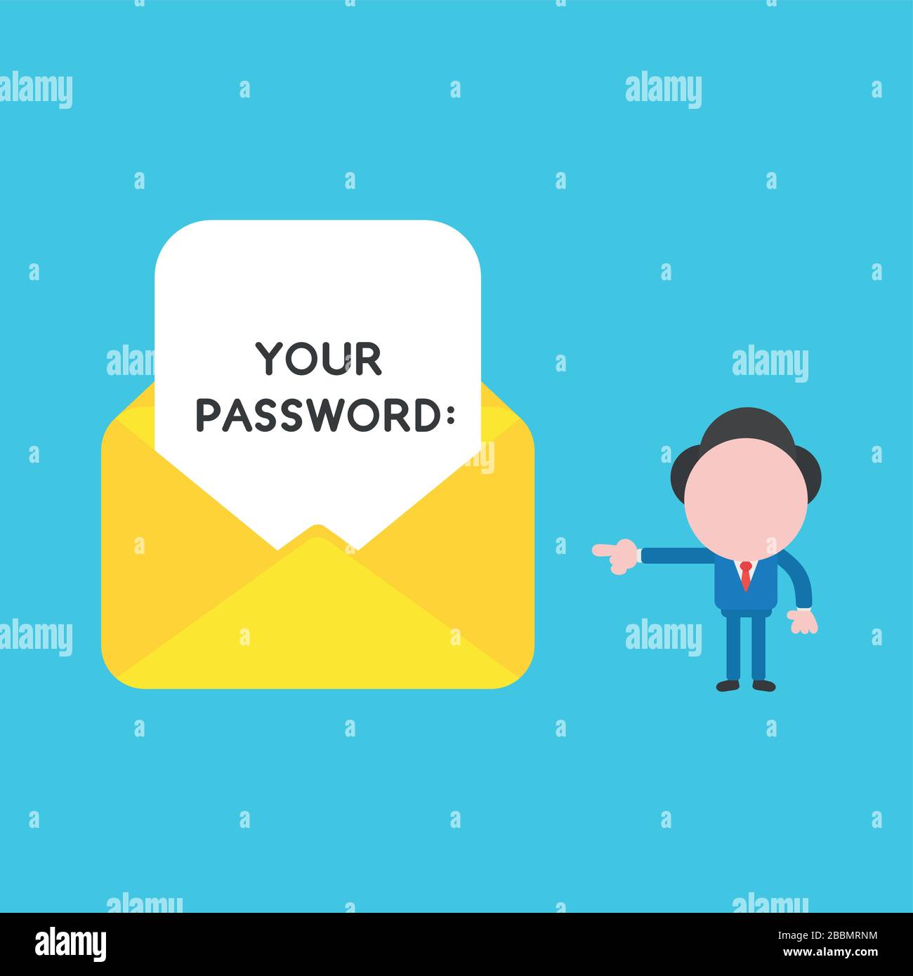 Vector illustration concept of businessman character pointing open ...