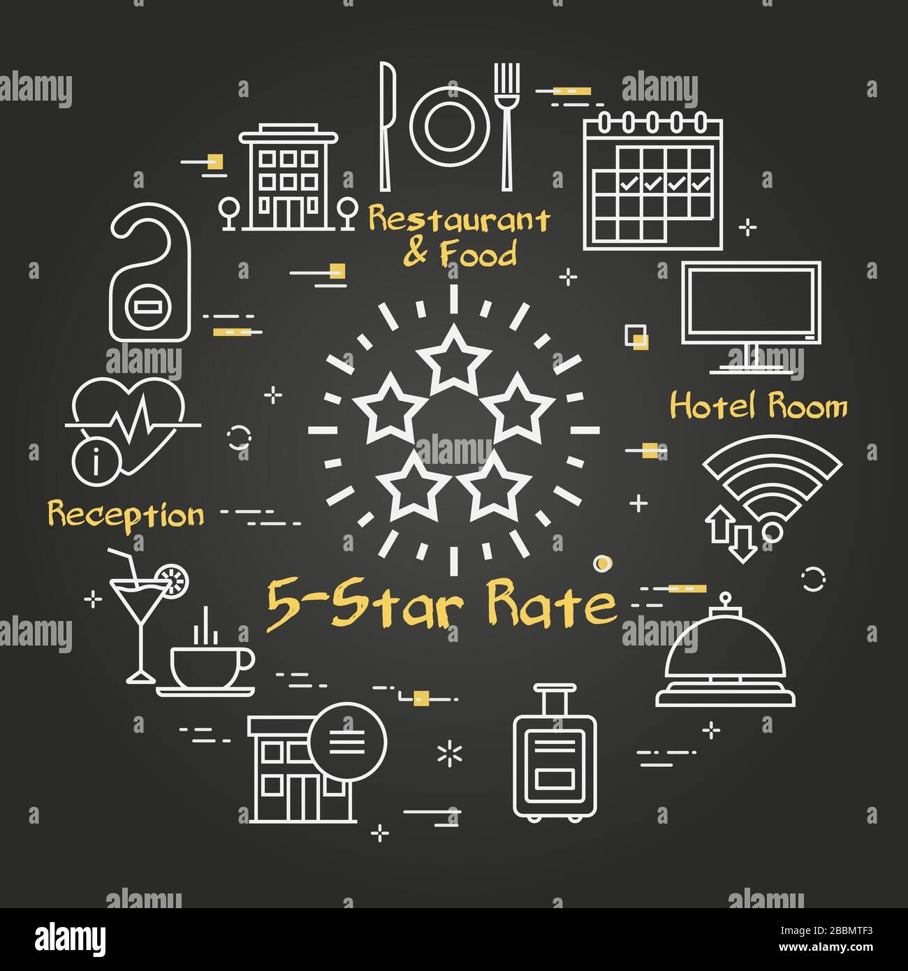 Five star travel line Stock Vector Images - Alamy