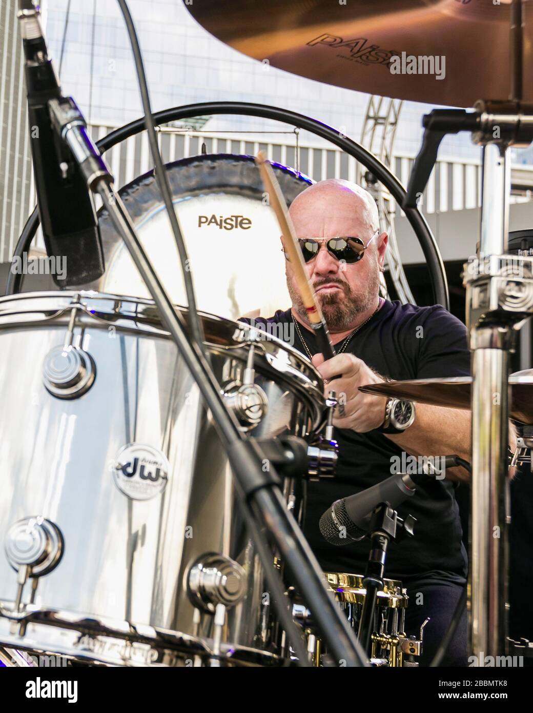 Drummer Jason Bonham, son of legendary drummer John Bonham, performs at ...