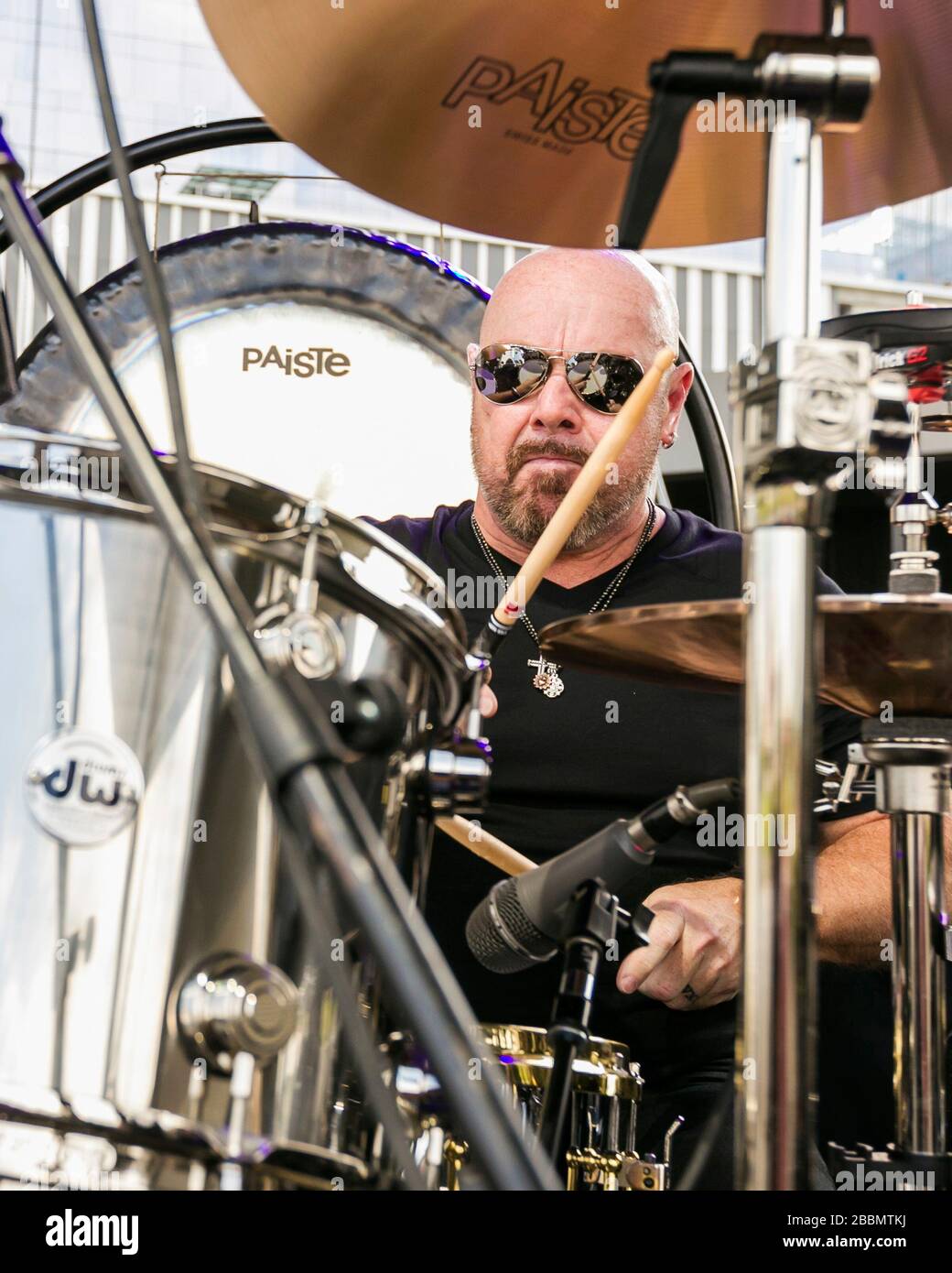 Drummer Jason Bonham, son of legendary drummer John Bonham, performs at ...