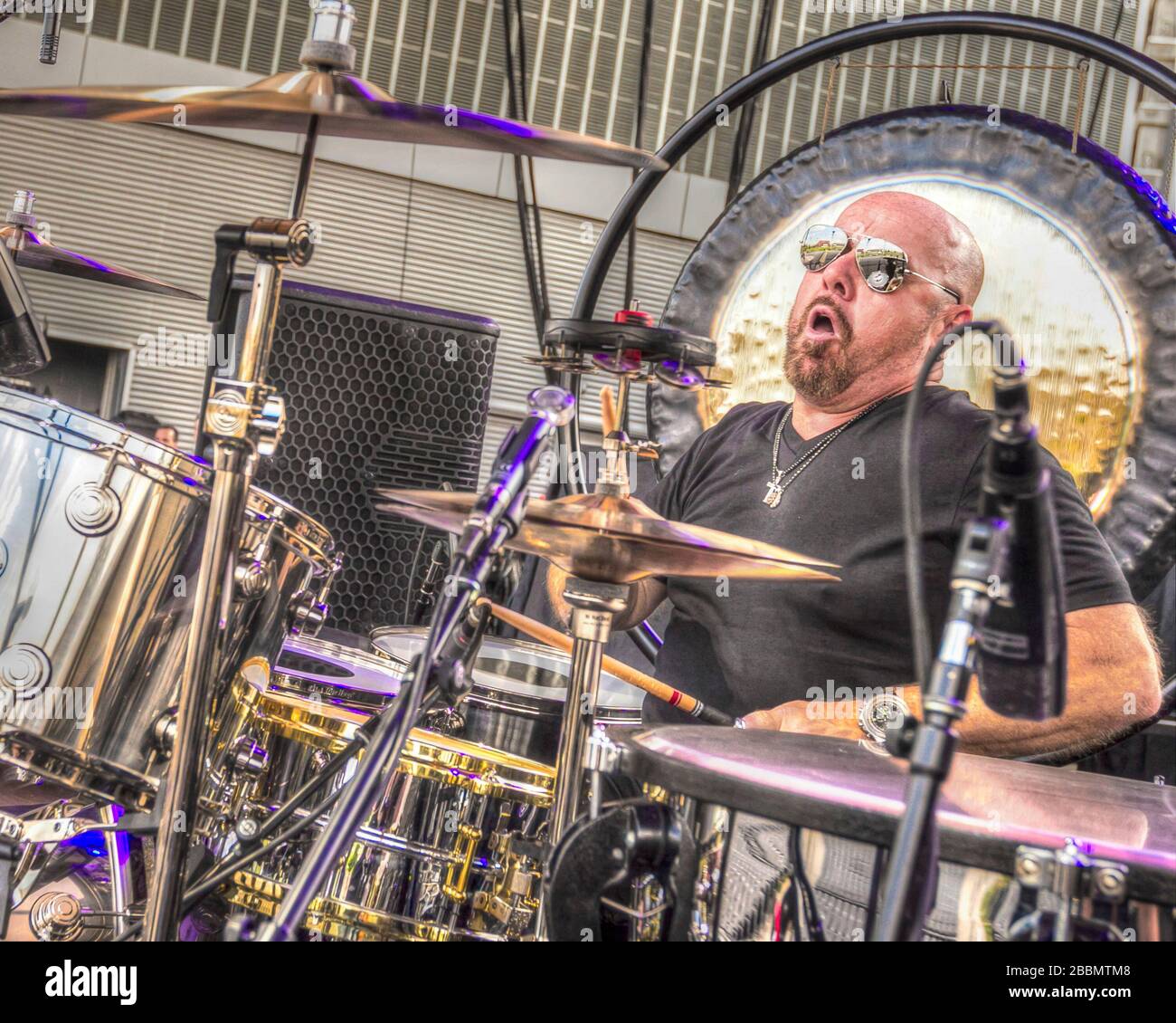 Drummer Jason Bonham, son of legendary drummer John Bonham, performs at ...