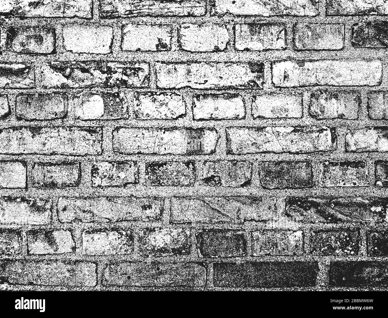 Distress old brick wall texture. Black and white grunge background ...