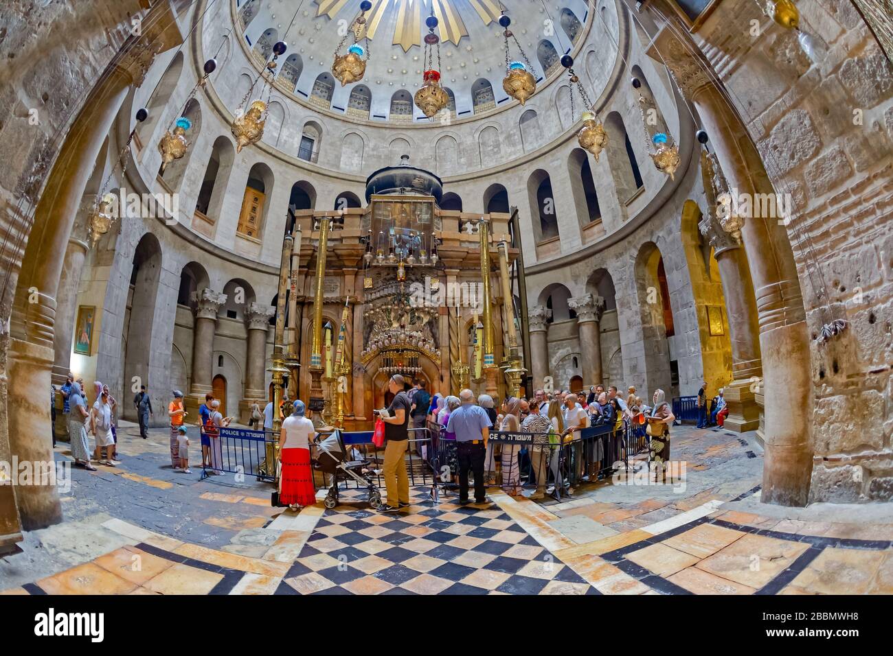 Holy Sepulchre Church in Jerusalem fisheye lens shot Stock Photo - Alamy
