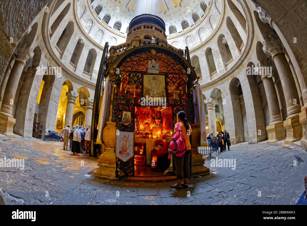 Holy Sepulchre Church in Jerusalem fisheye lens shot Stock Photo - Alamy