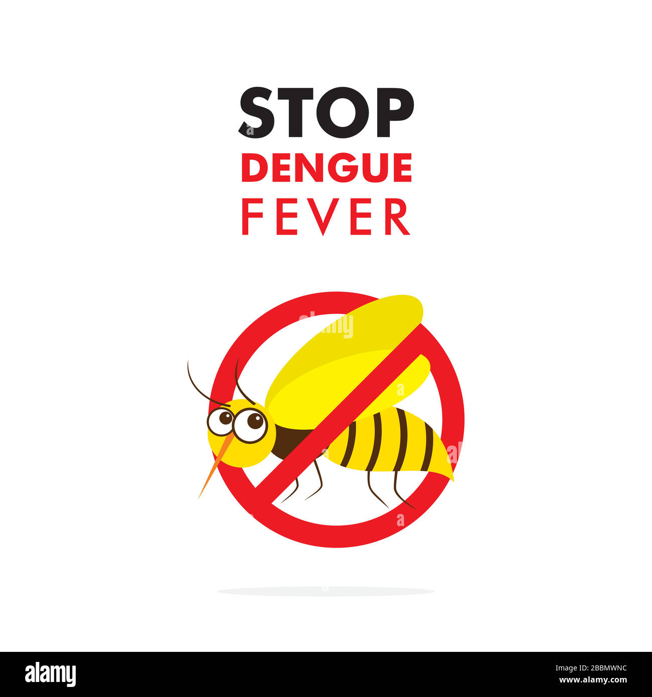 illustration of stop dengue fever concept poster design Stock Vector ...