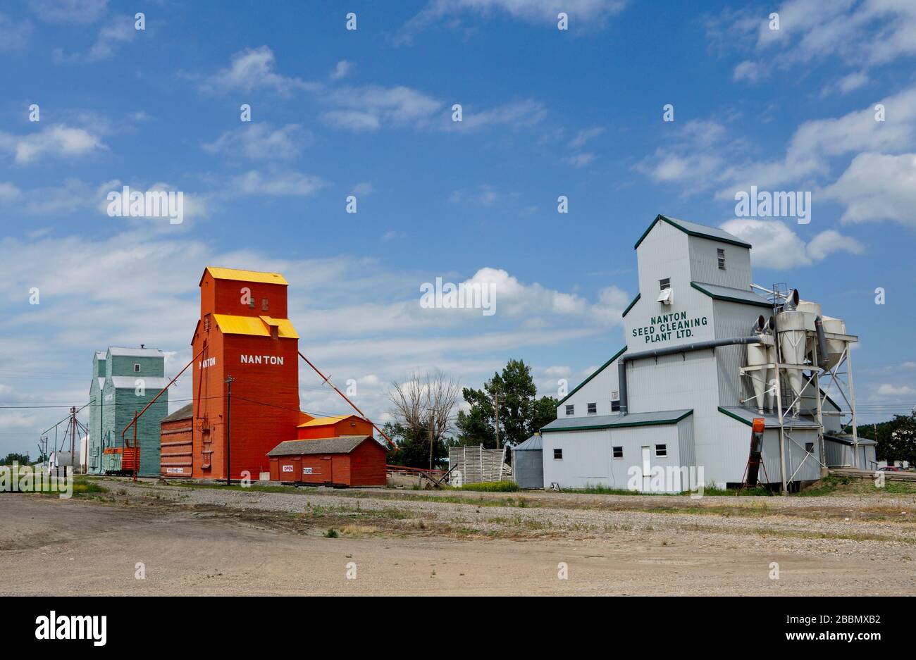 Nanton Canada - 3 July 2013 - Grain elevators in Nanton Alberta in ...