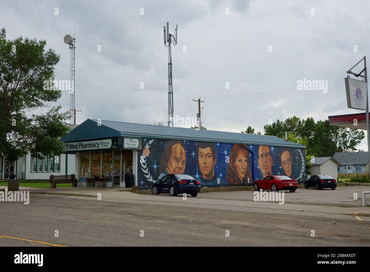 Vulcan Canada - 6 July 2013 - Startrek mural in Vulcan Alberta Stock ...