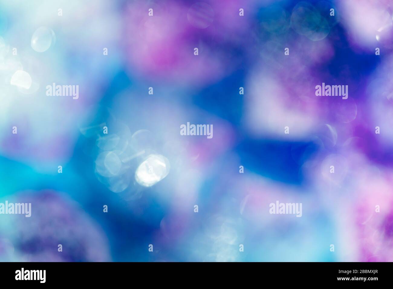 Blue, purple and magenta colorful patches. Potassium permanganate ...