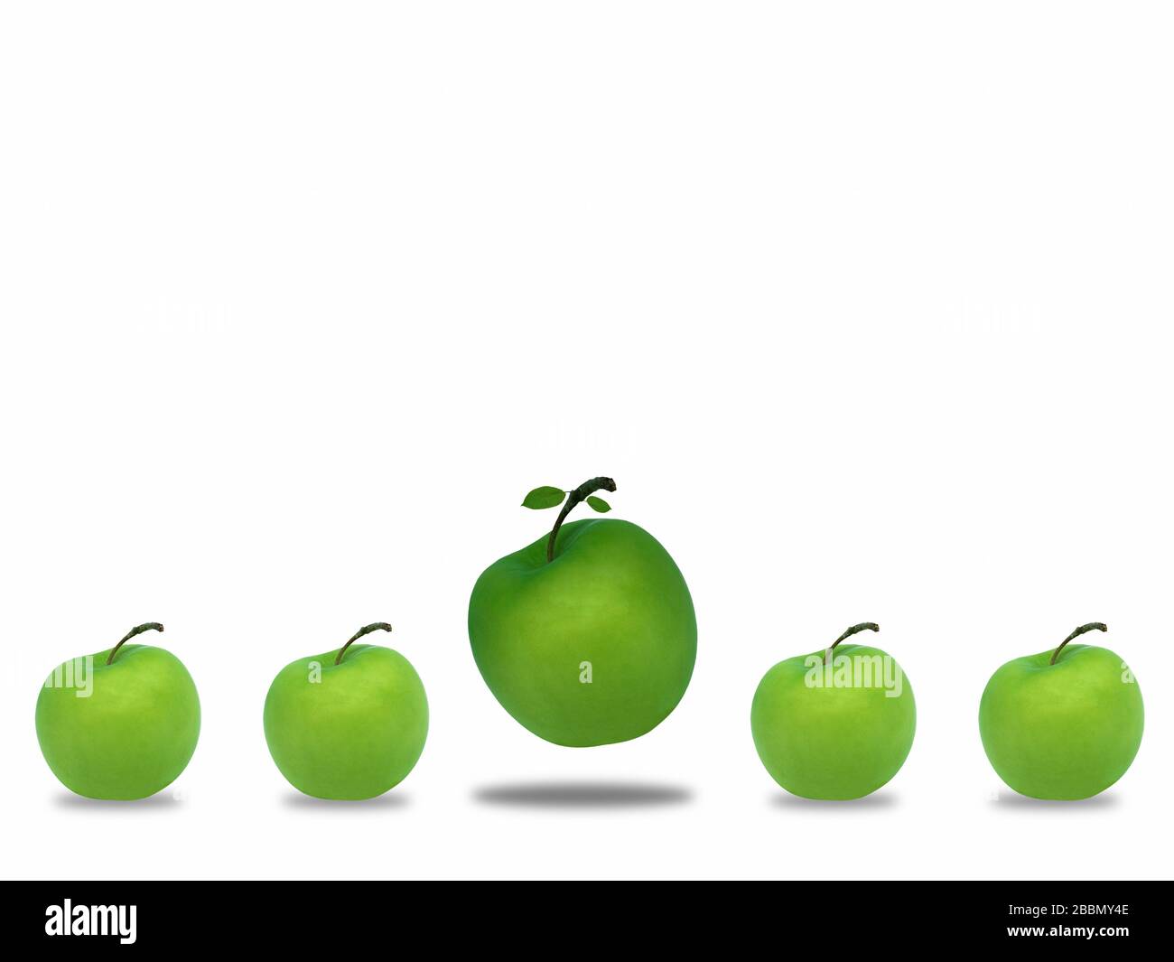 green apples closeup horizontal background winner concept Stock Photo ...