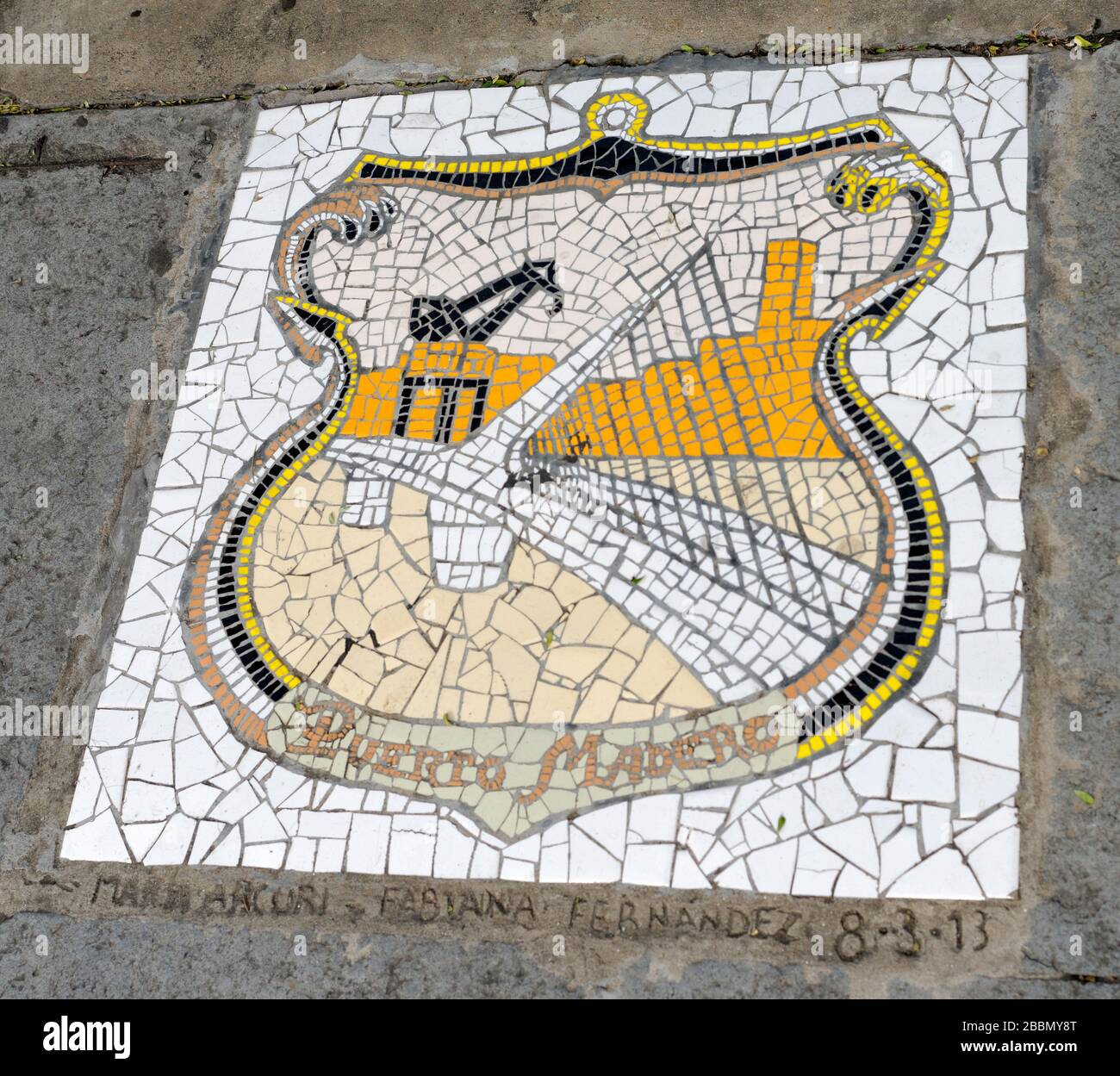 The Ladies Bridge Puerto Madero tiled in a mosaic, Buenos Aires ...