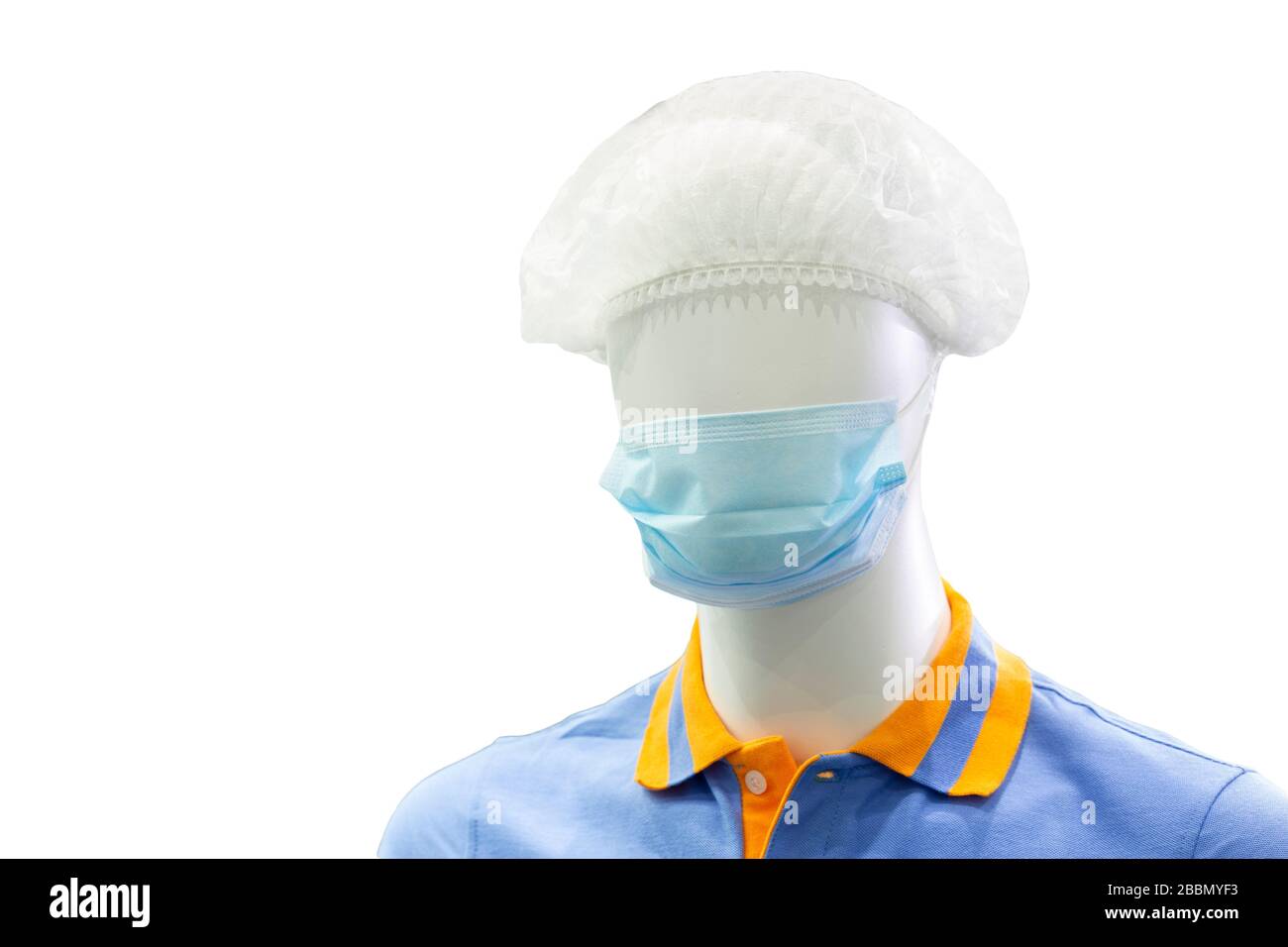 White Polystyrene Foam Male Display Mannequin Head wearing protection ...