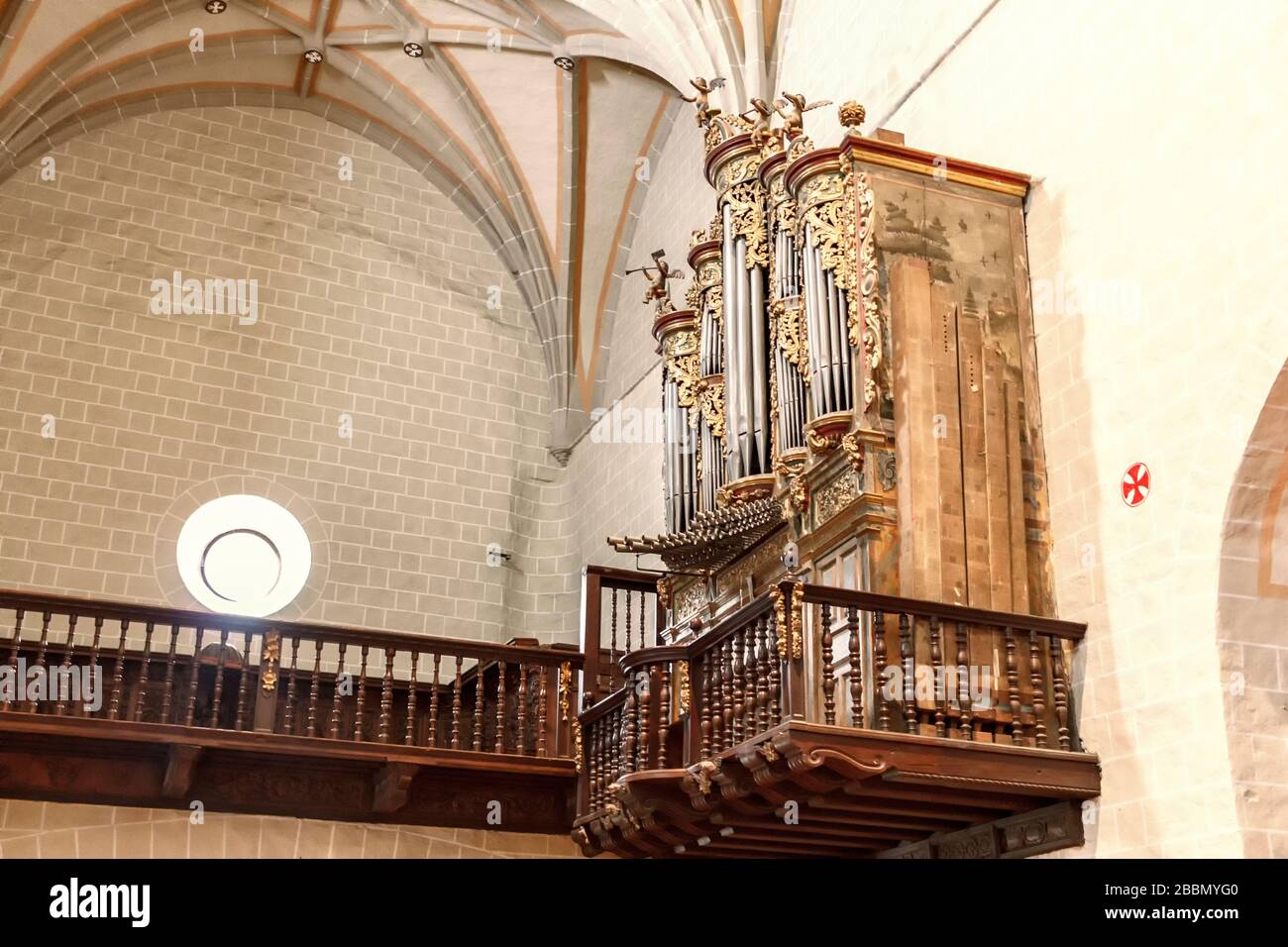 ancient musical organ in spanish church Stock Photo - Alamy