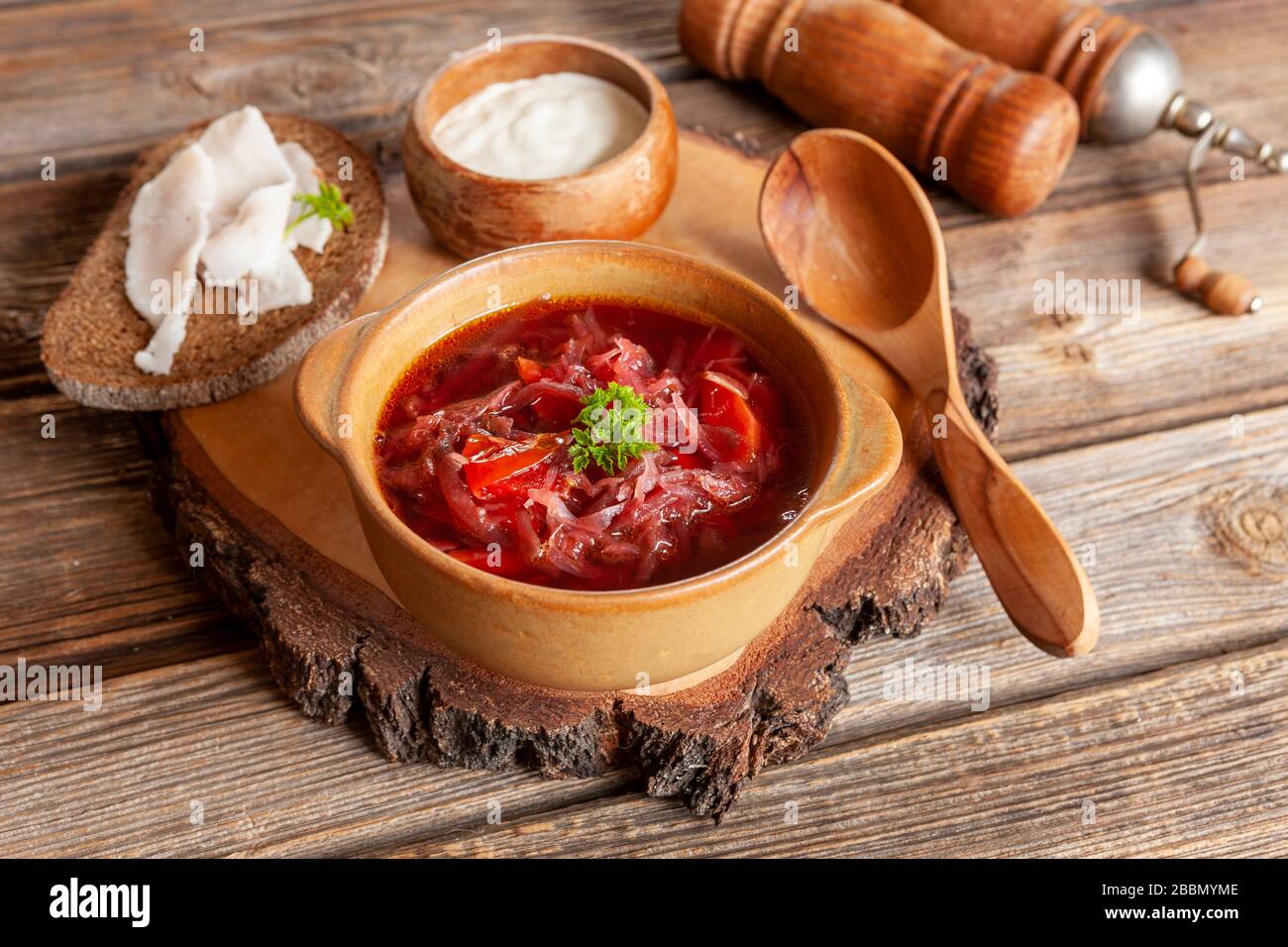 Traditional homemade Russian beetroot soup borscht Stock Photo - Alamy