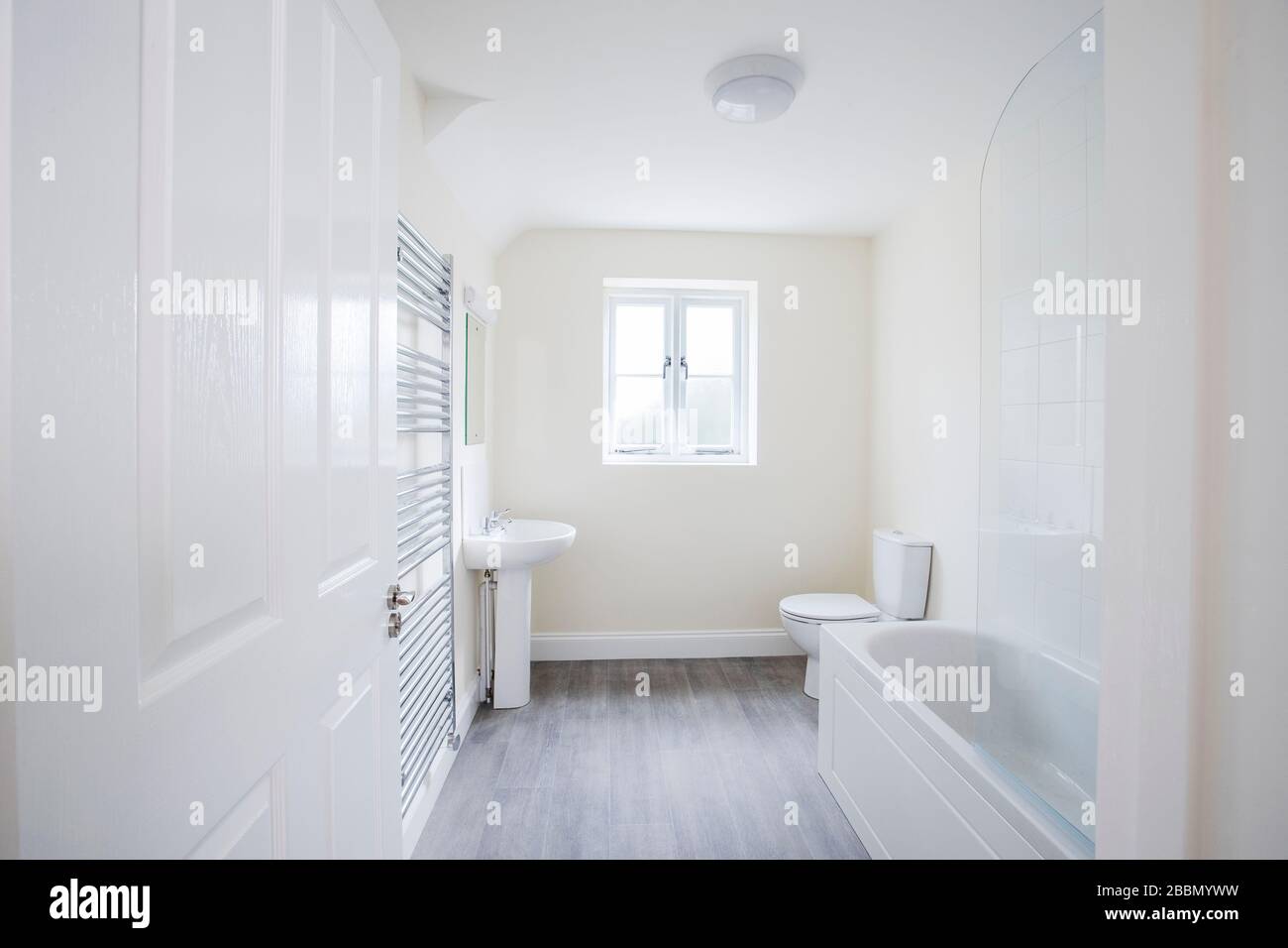 Interior View Of Beautiful Bathroom In New Family House Stock Photo - Alamy