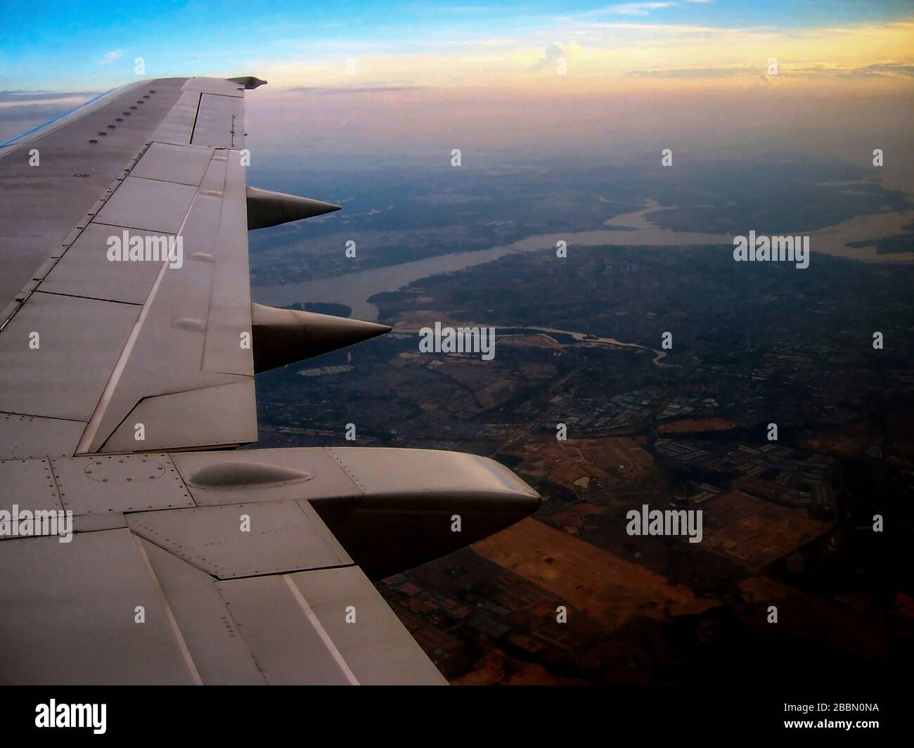 View from aircraft window flying over Sarawak Borneo Stock Photo - Alamy
