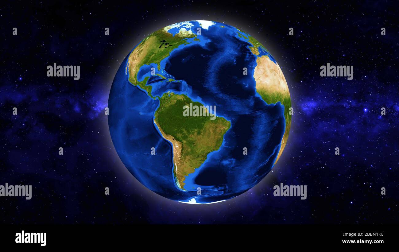 Planet earth. A shot from outer space. Realistic 3D rendering Stock ...
