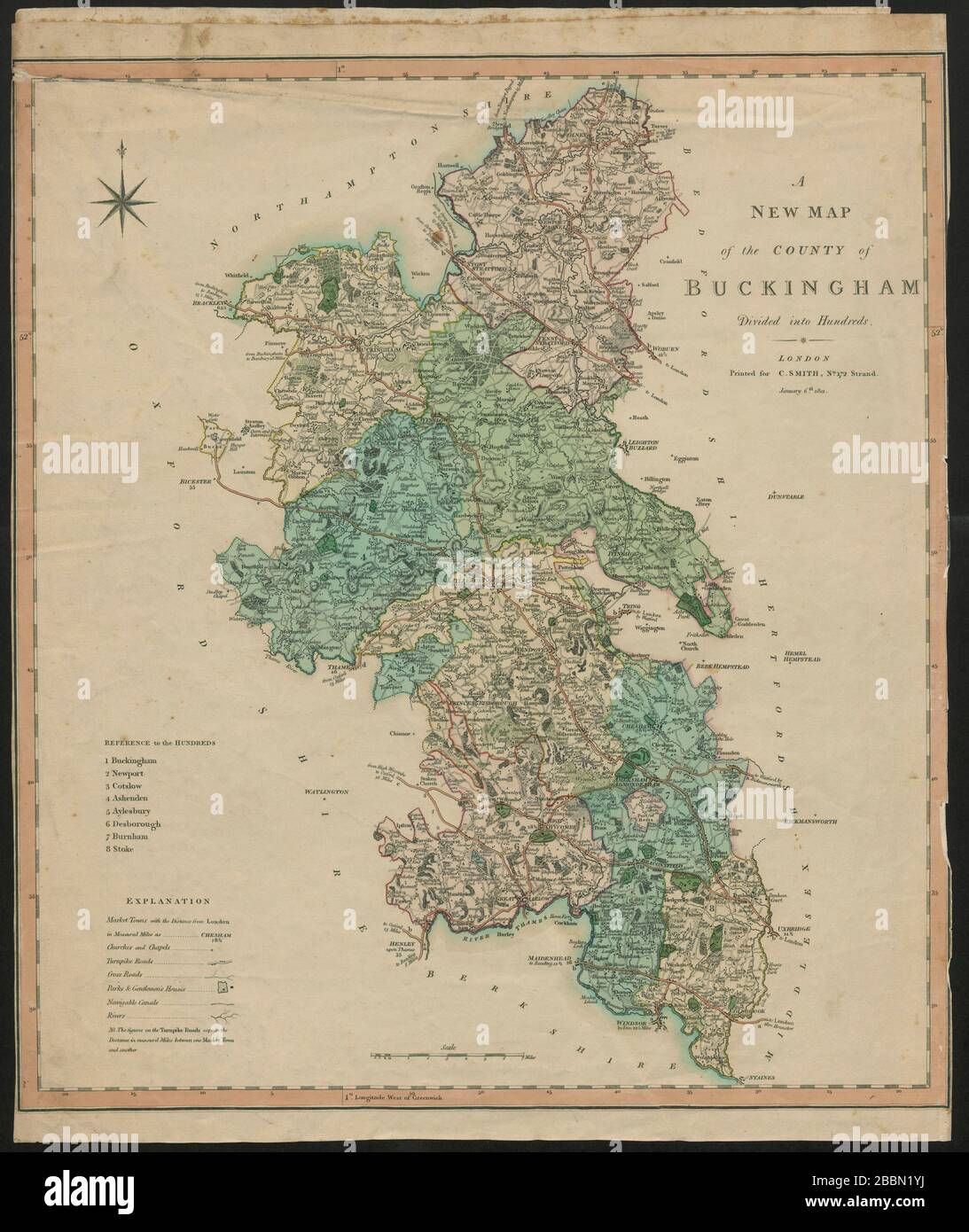 Old english county map hi-res stock photography and images - Alamy