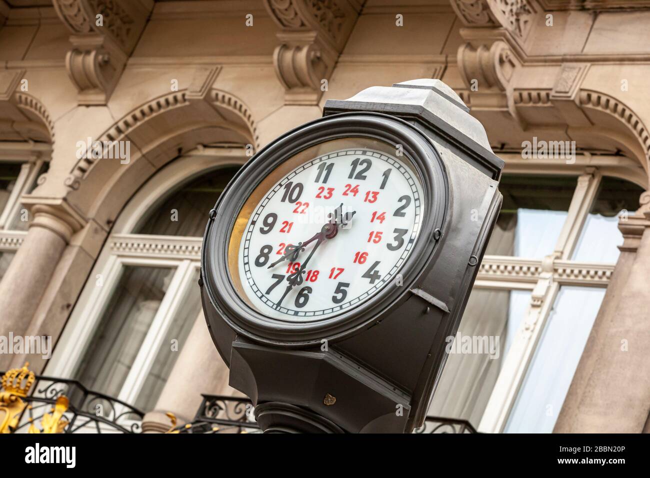 Ornamental public clock in central Baden-Baden, Germany Stock Photo - Alamy