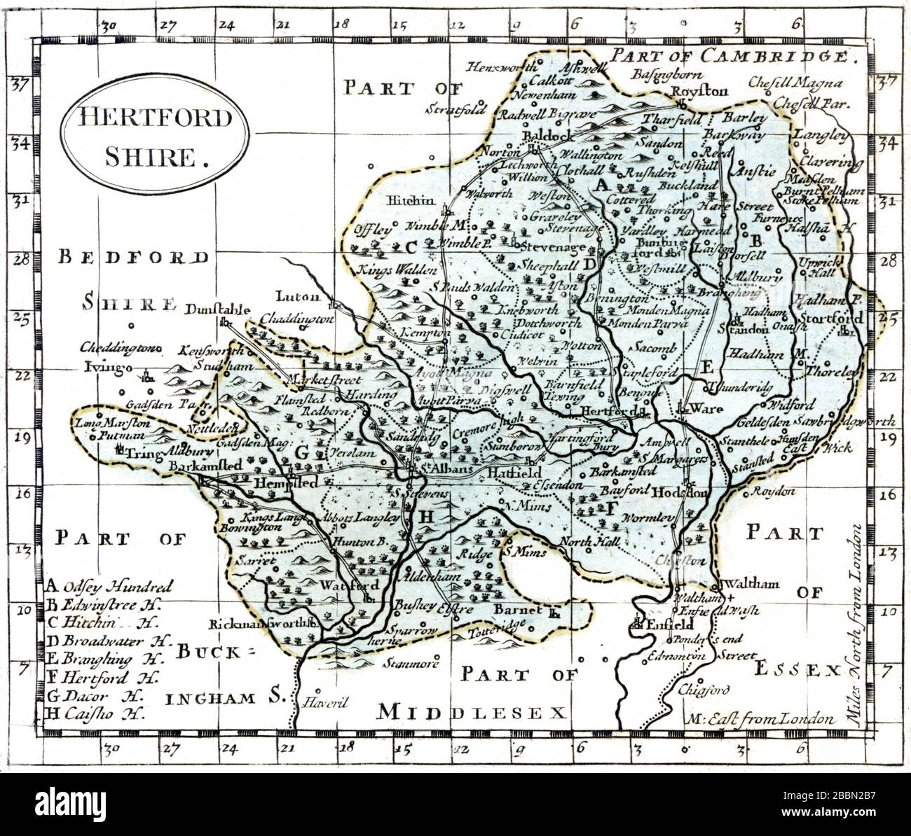 Hertfordshire map hi-res stock photography and images - Alamy