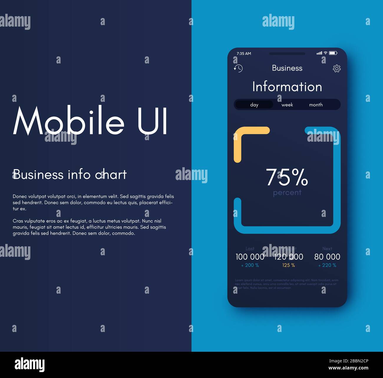 Mobile application infographic interface. Ui design, vector ...