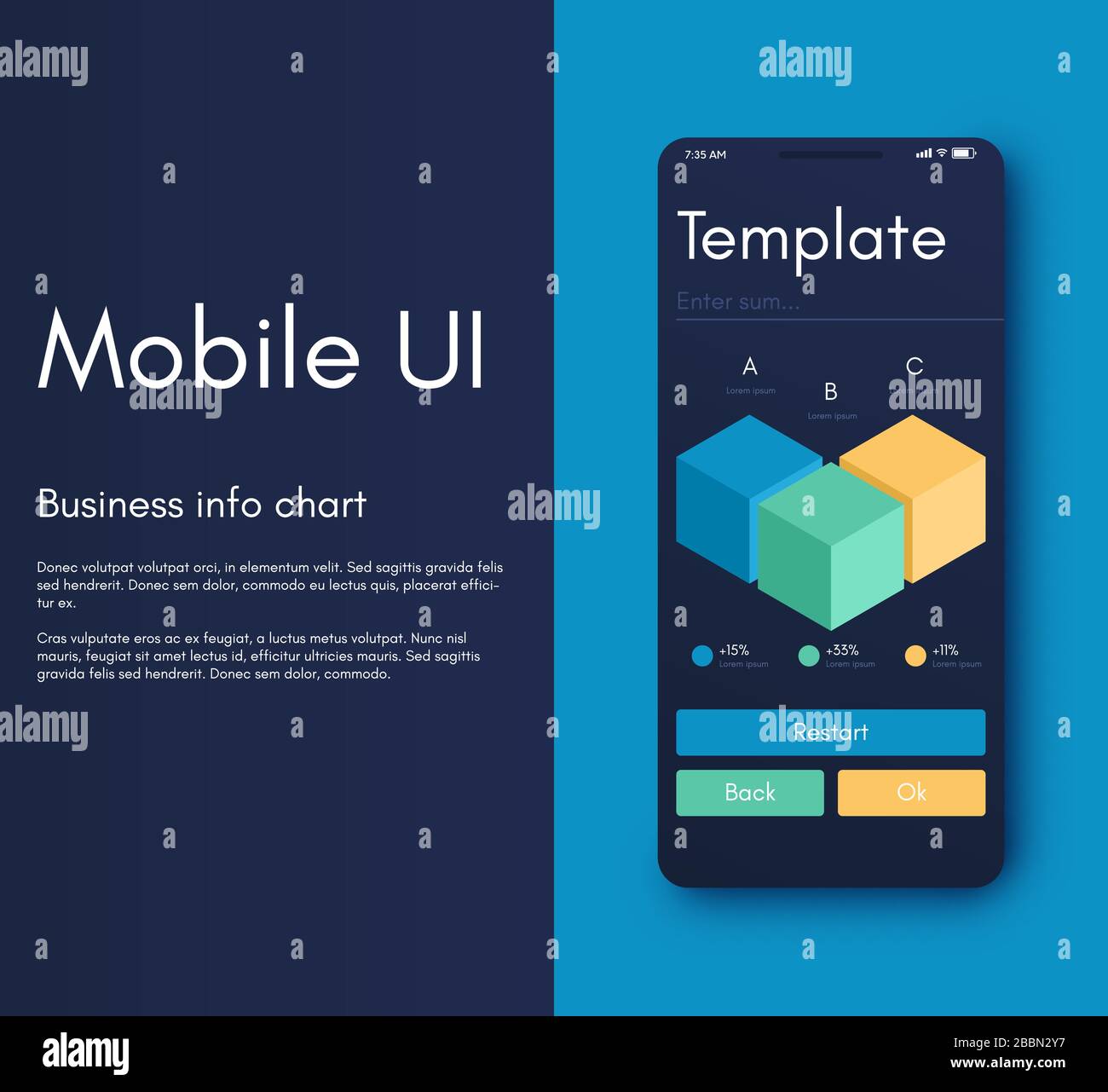 Mobile application infographic interface. Ui design, vector ...