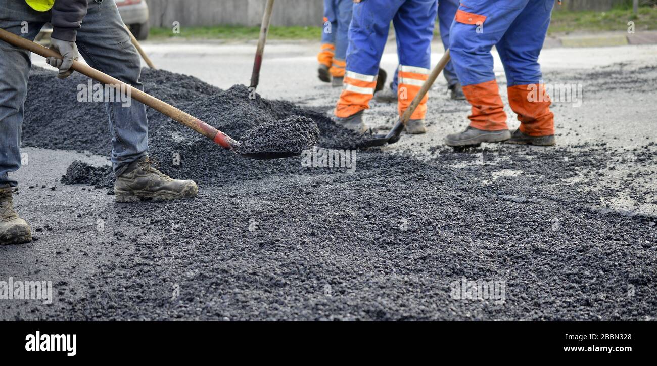 reconstruction of a street road,municipal work Stock Photo - Alamy