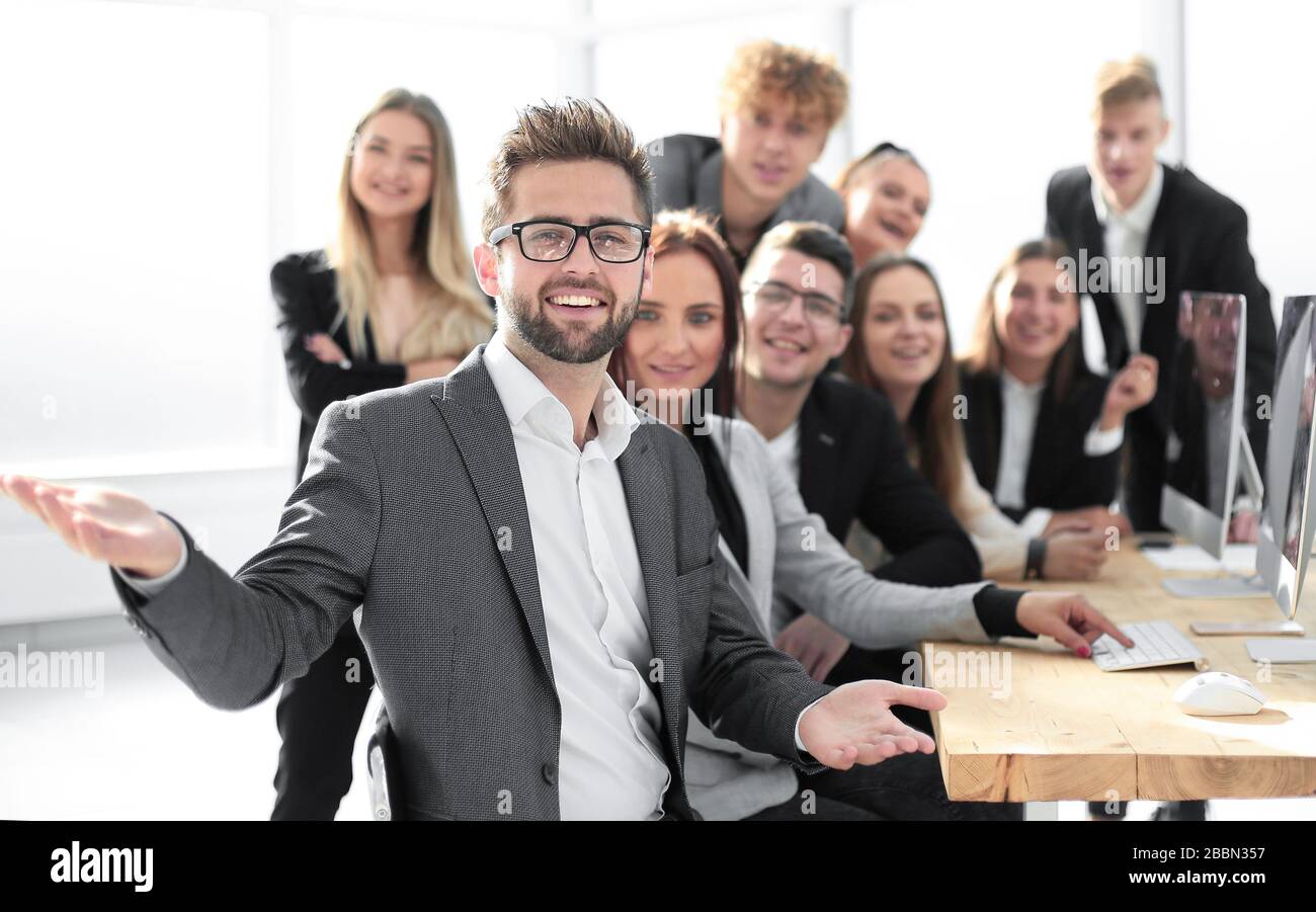 young businessman and business team in the workplace Stock Photo - Alamy