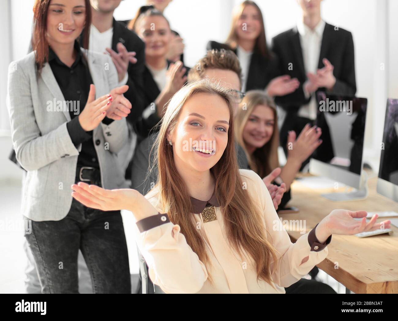 group of diverse office employees in the workplace Stock Photo - Alamy