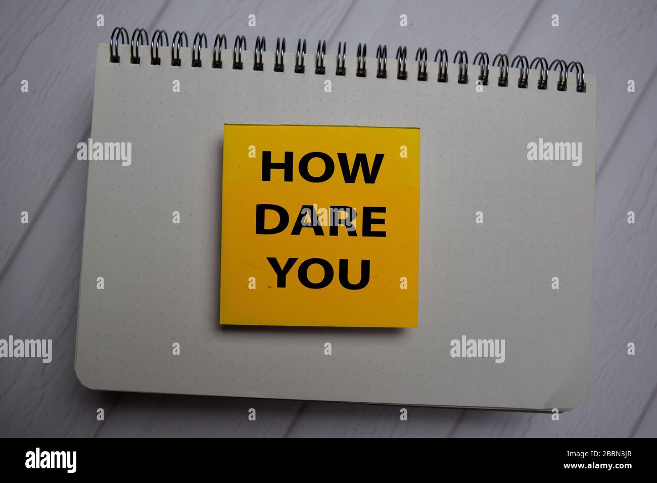 How Dare You write on a sticky note isolated on Office Desk Stock Photo ...