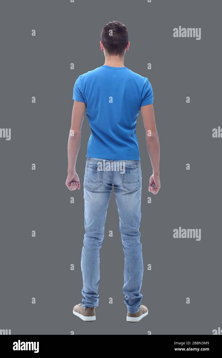 rear view . modern stylish guy looking forward Stock Photo - Alamy