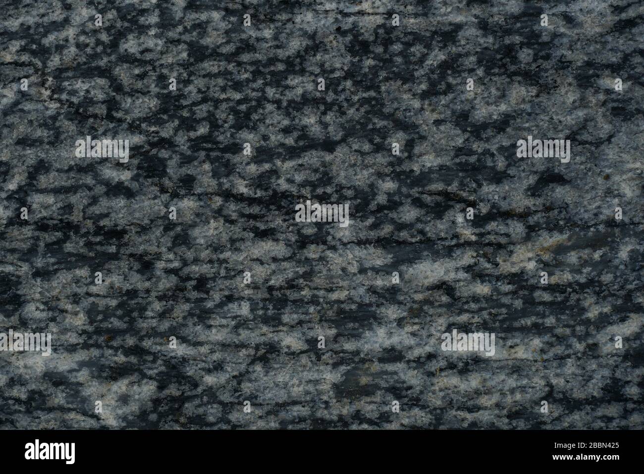 Dark gray granite texture with white spots. Black stone covered with ...