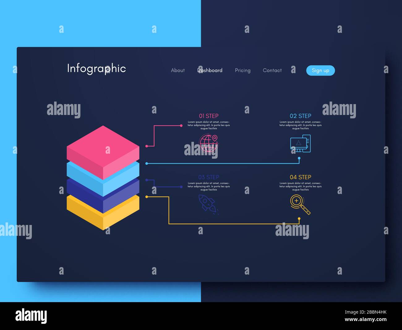 Vector graphic infographics. Template for creating mobile applications ...