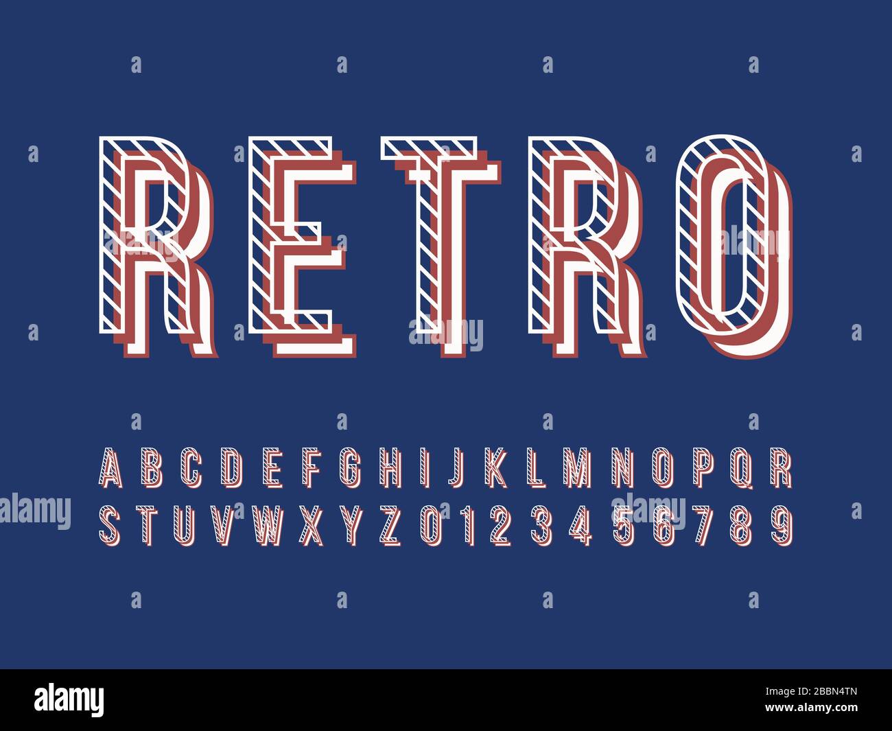 Stylish trendy logotype Retro Bar. 3D colorful Font. Vintage style ...