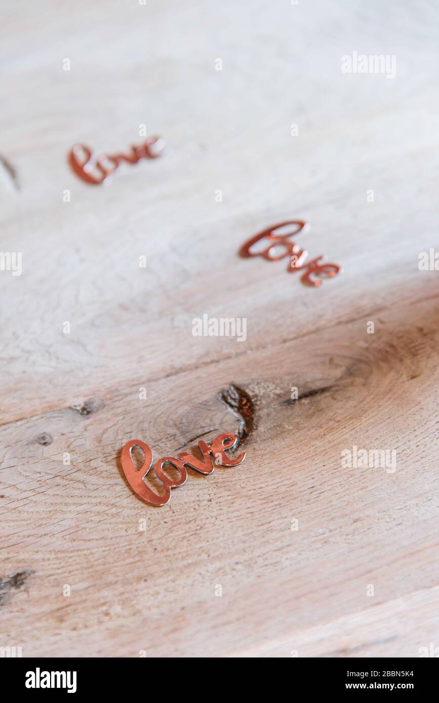 Wedding Table Decoration and name tags for the wedding breakfast Stock ...