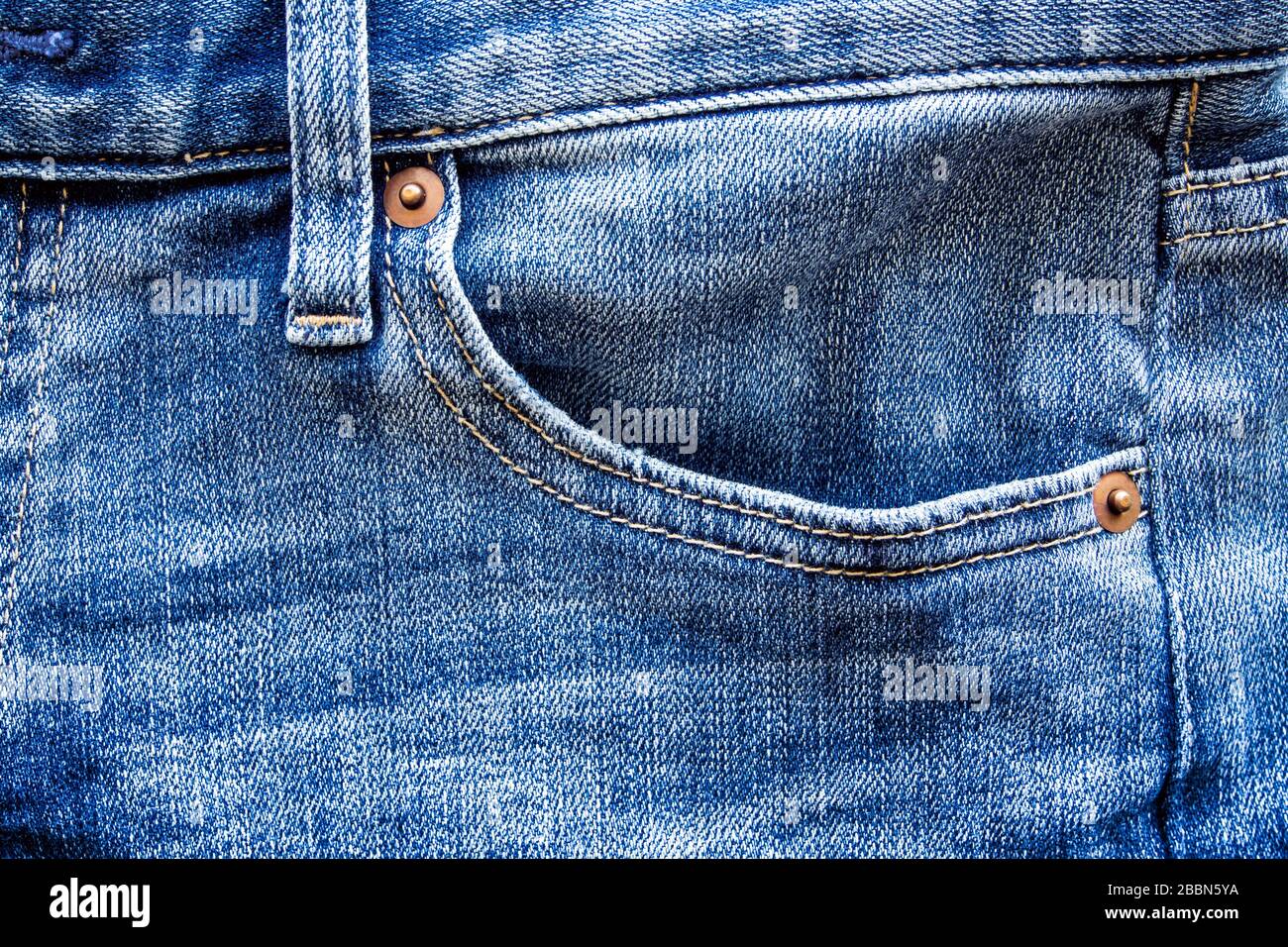 Pocket of denim blue jean, fabric texture Stock Photo - Alamy