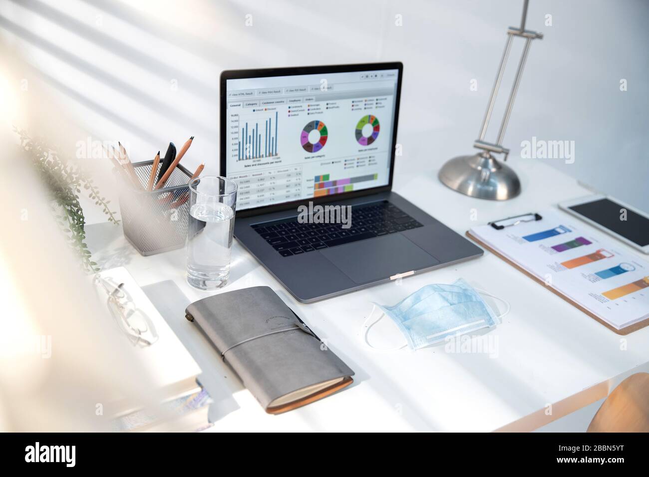 Medical file laptop home hi-res stock photography and images - Alamy