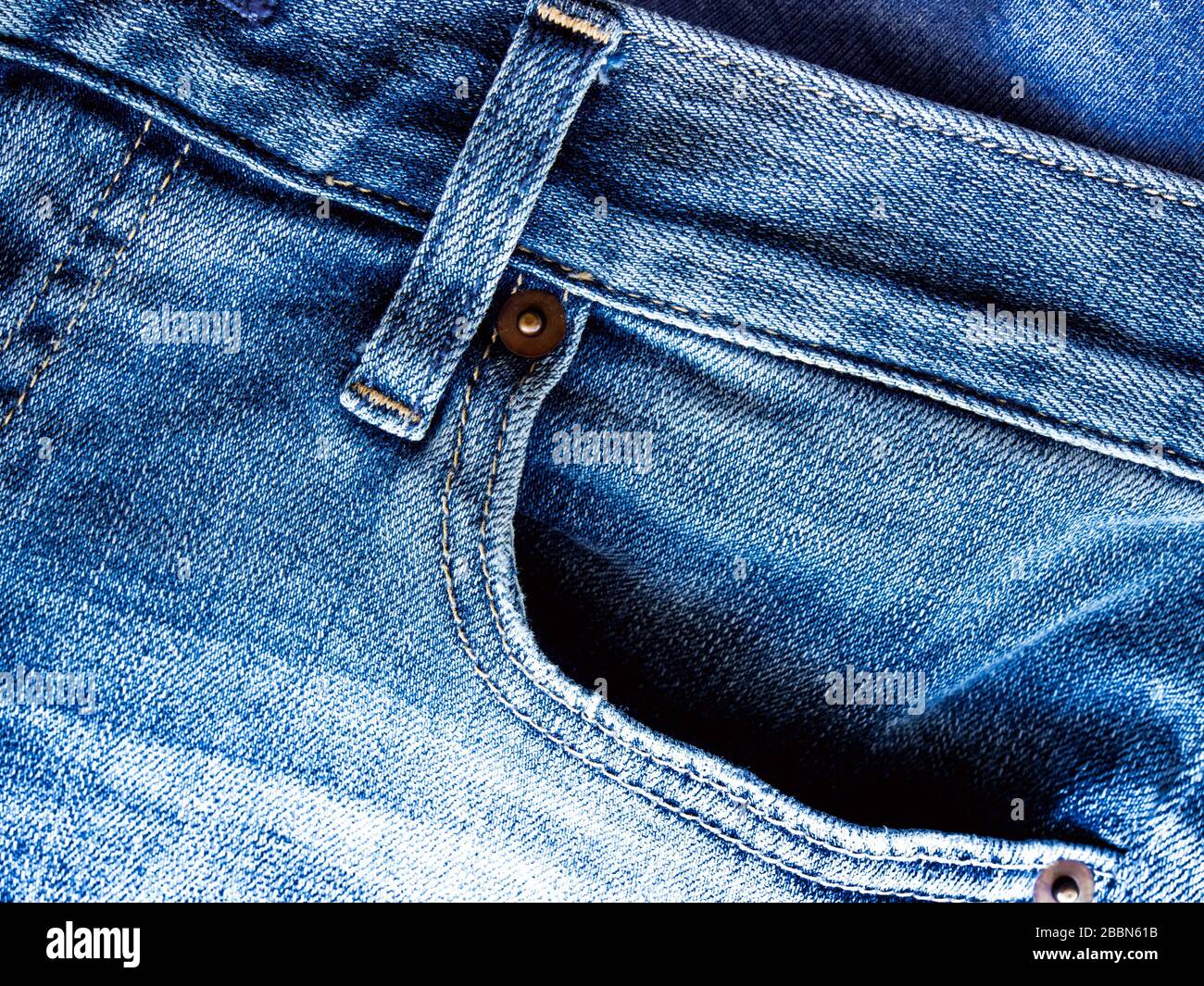 Pocket of denim blue jean, fabric texture Stock Photo - Alamy
