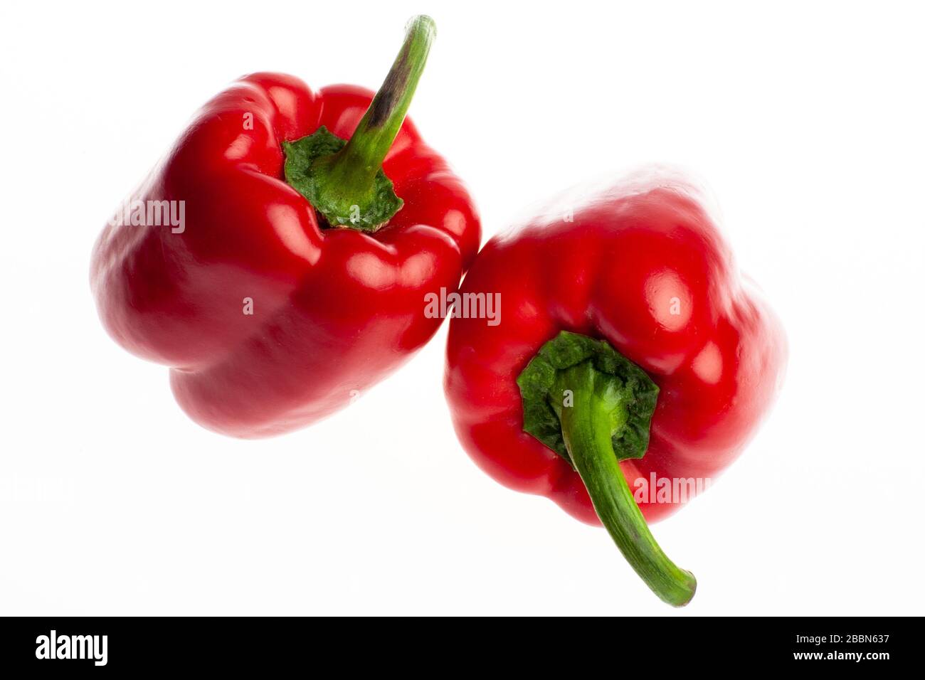 Red paprika isolated on white background. Composition Stock Photo - Alamy