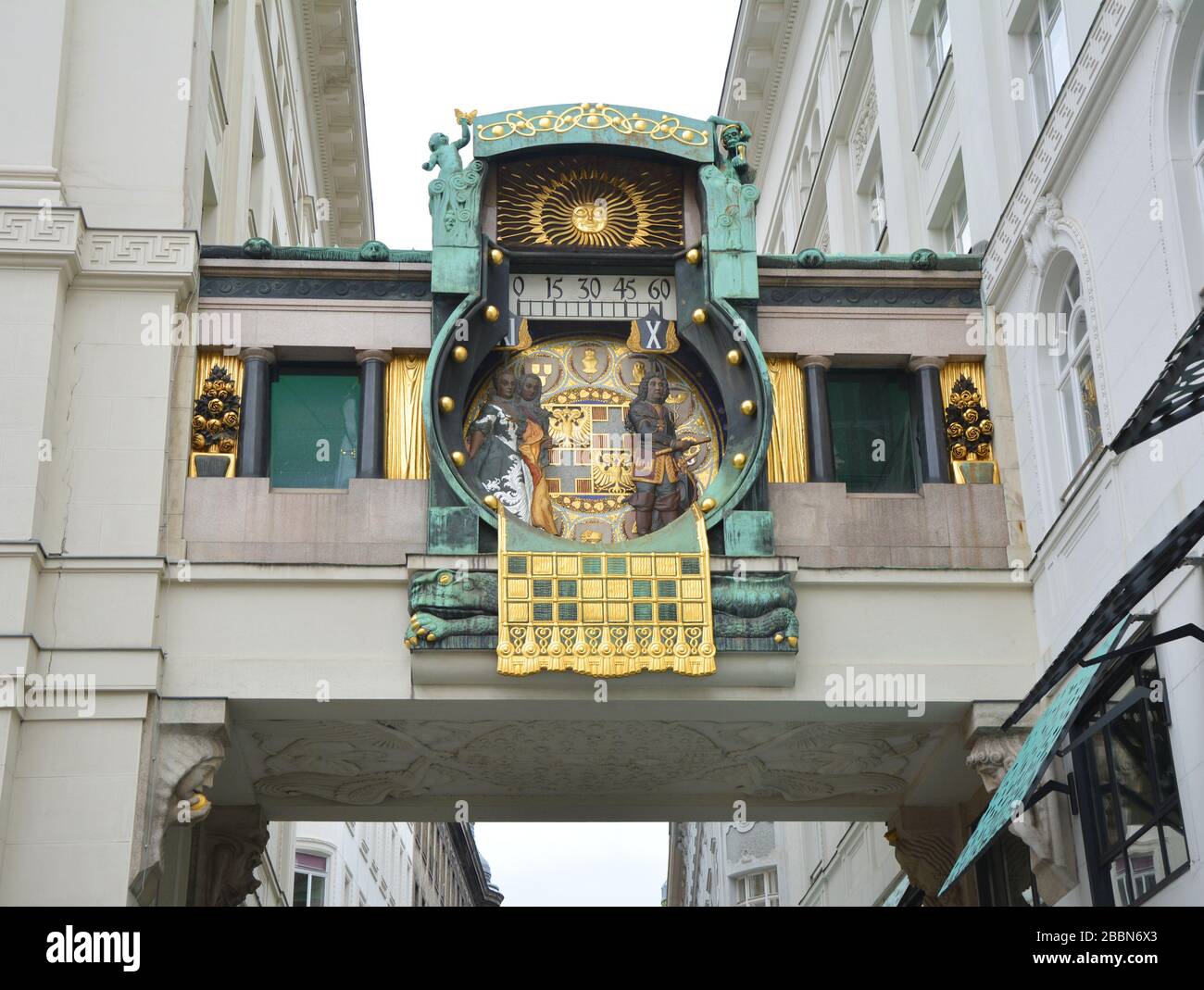 Astronomical Anker clock (Ankeruhr) in Vienna, Austria. Typical Art ...