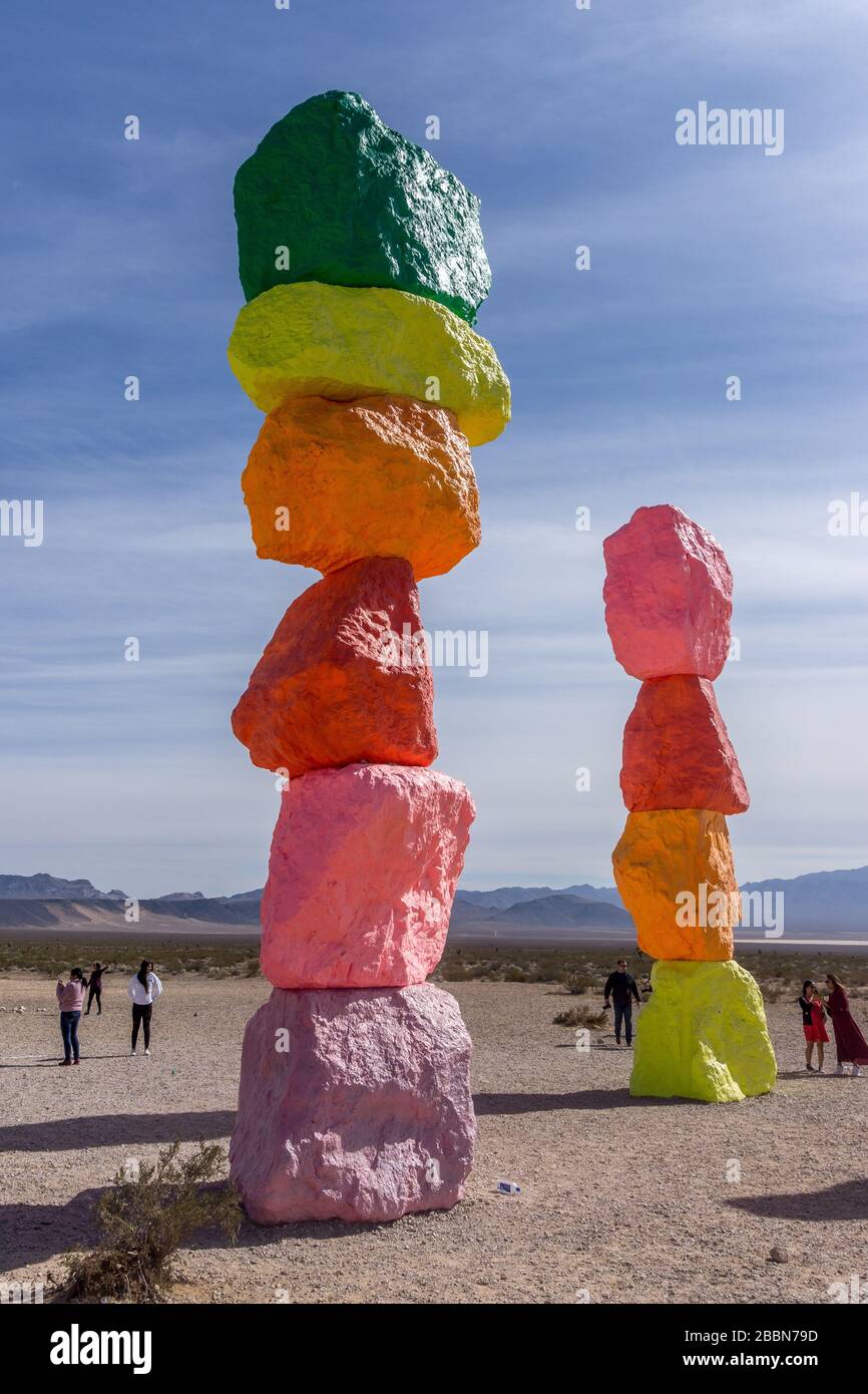 Seven Magic Mountains, Las Vegas, Nevada. USA Stock Photo - Alamy