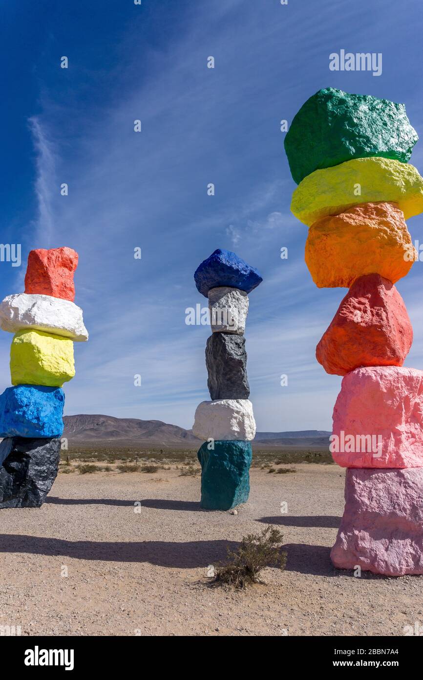 Seven Magic Mountains, Las Vegas, Nevada. USA Stock Photo - Alamy