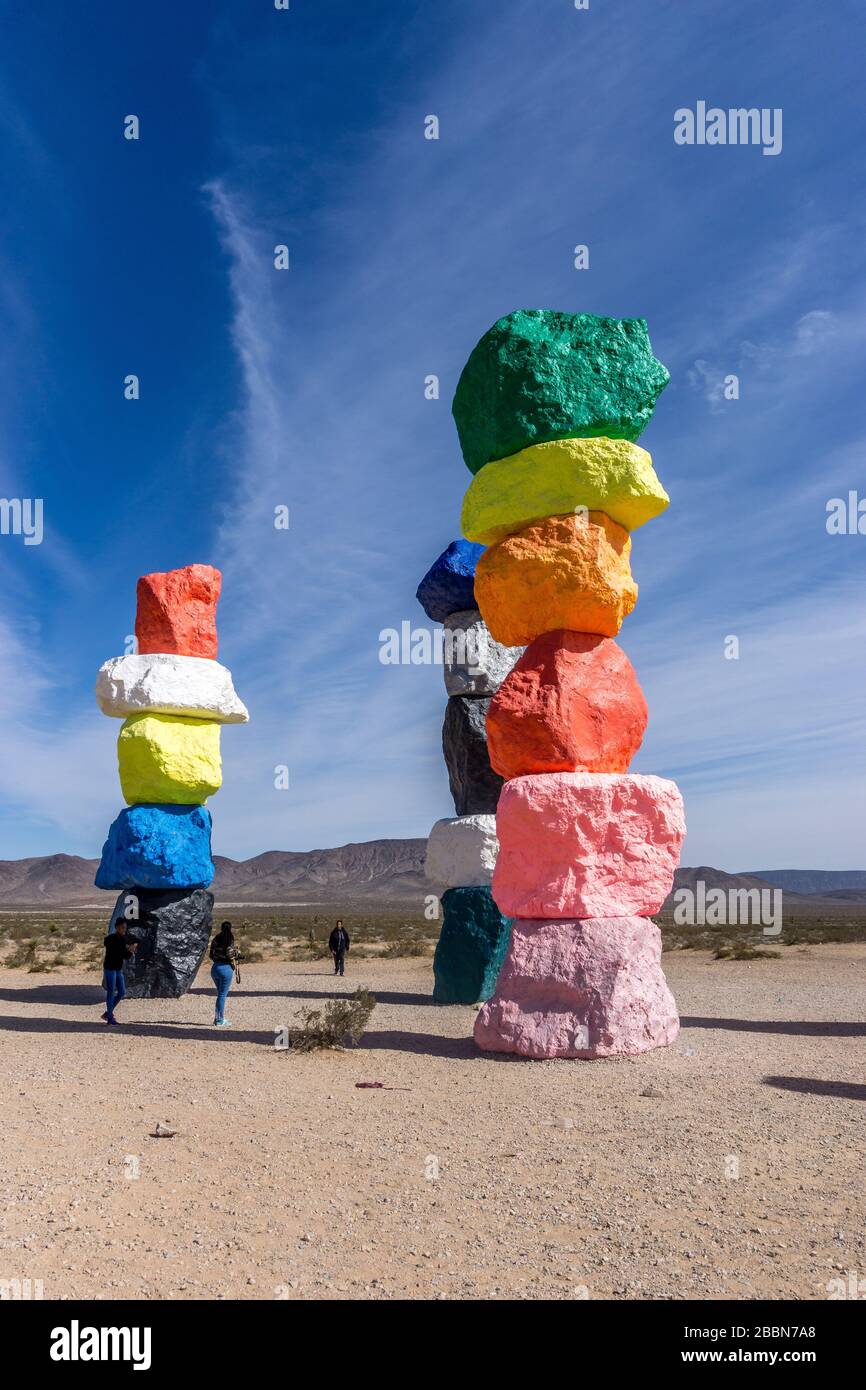Seven Magic Mountains, Las Vegas, Nevada. USA Stock Photo - Alamy